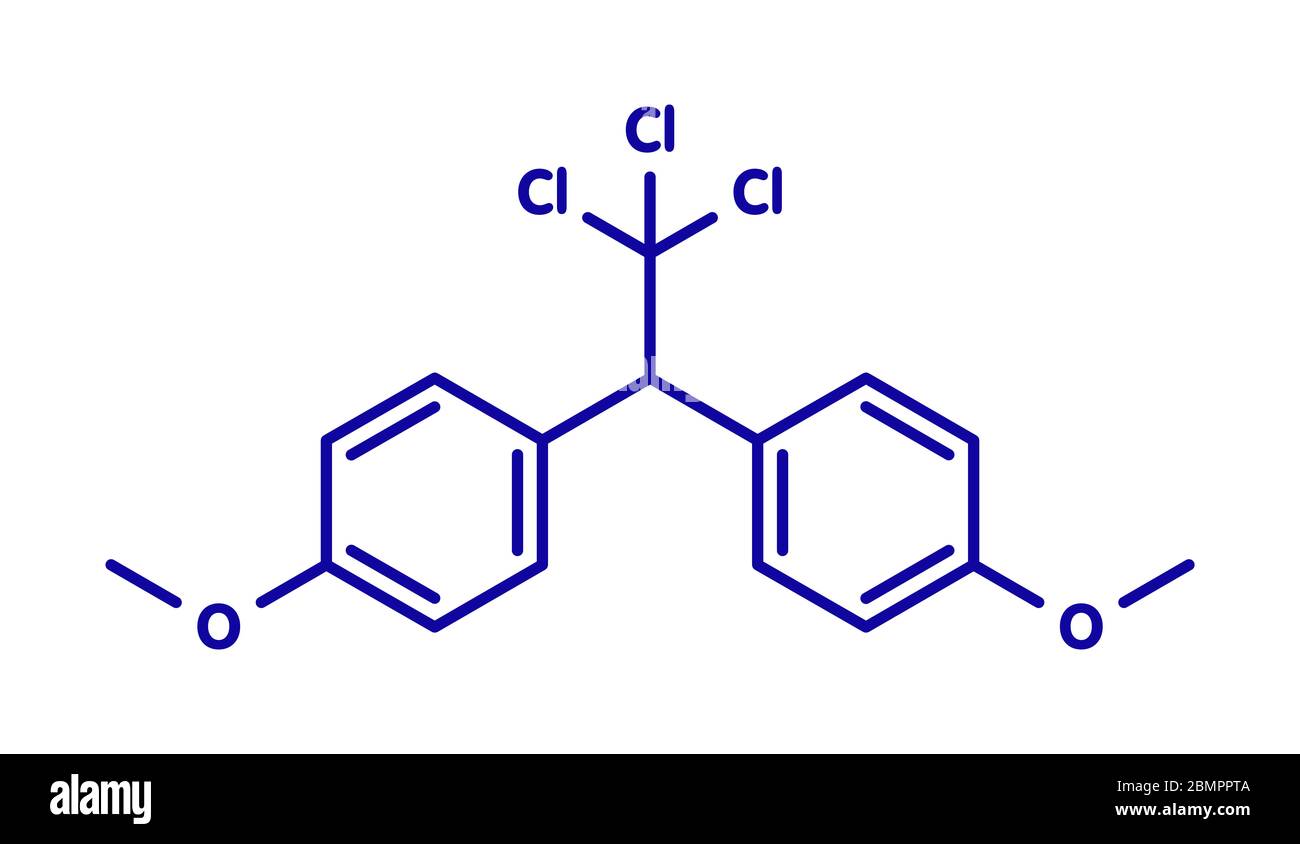 Methoxychlor pesticide molecule. Skeletal formula Stock Photo - Alamy