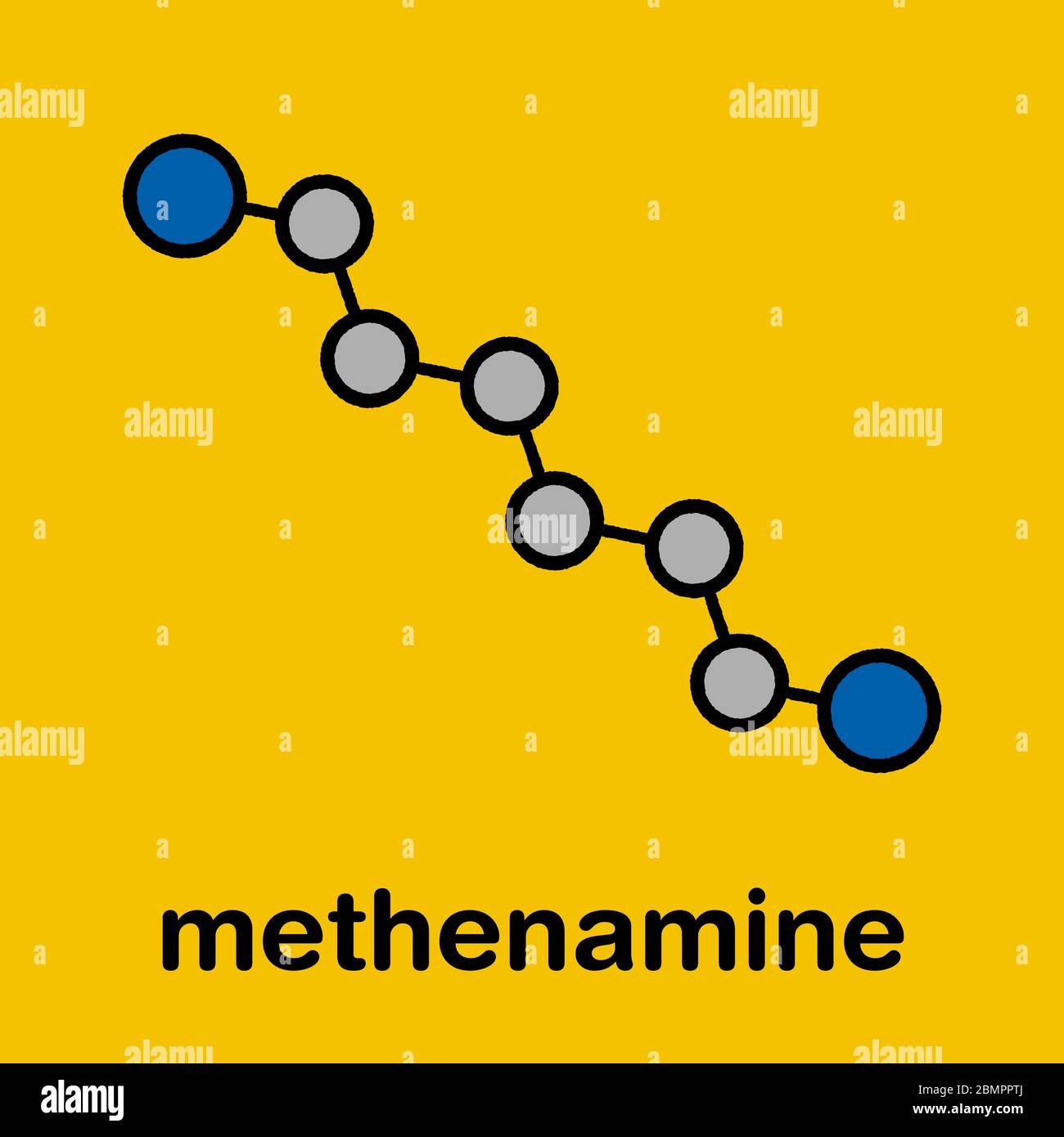 Methenamine molecule. Uses as an antiseptic drug and in solid fuel ...