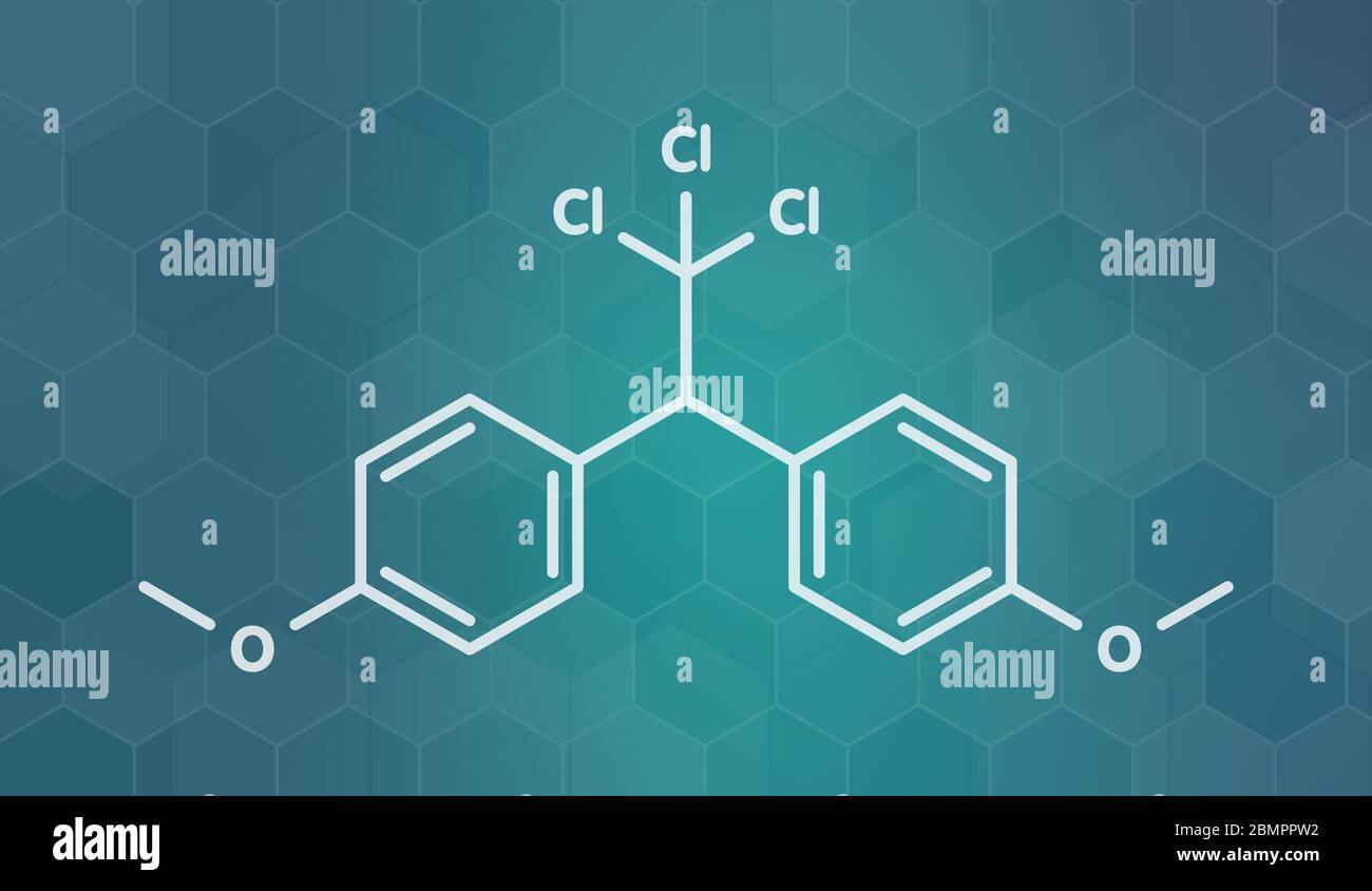Methoxychlor pesticide molecule. Skeletal formula Stock Photo - Alamy