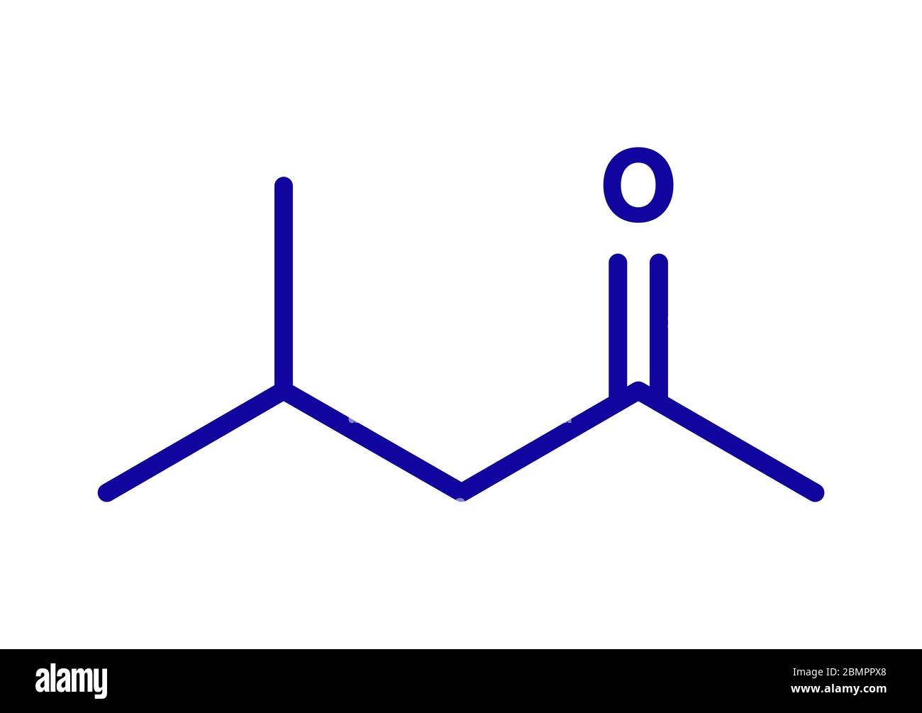 Methyl isobutyl ketone molecule. Used as chemical solvent and to ...