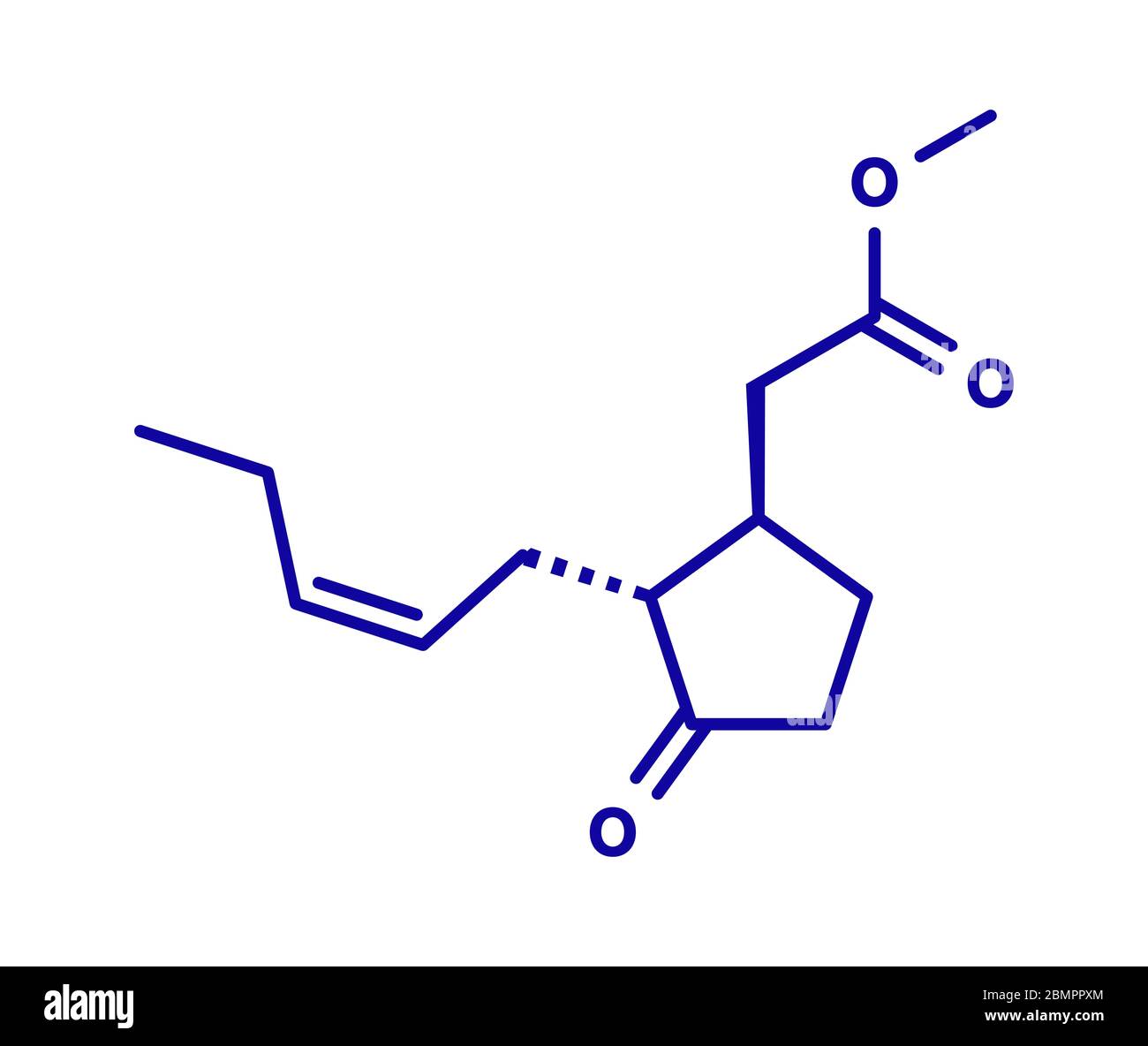 Methyl jasmonate plant stress signal molecule. Skeletal formula Stock ...