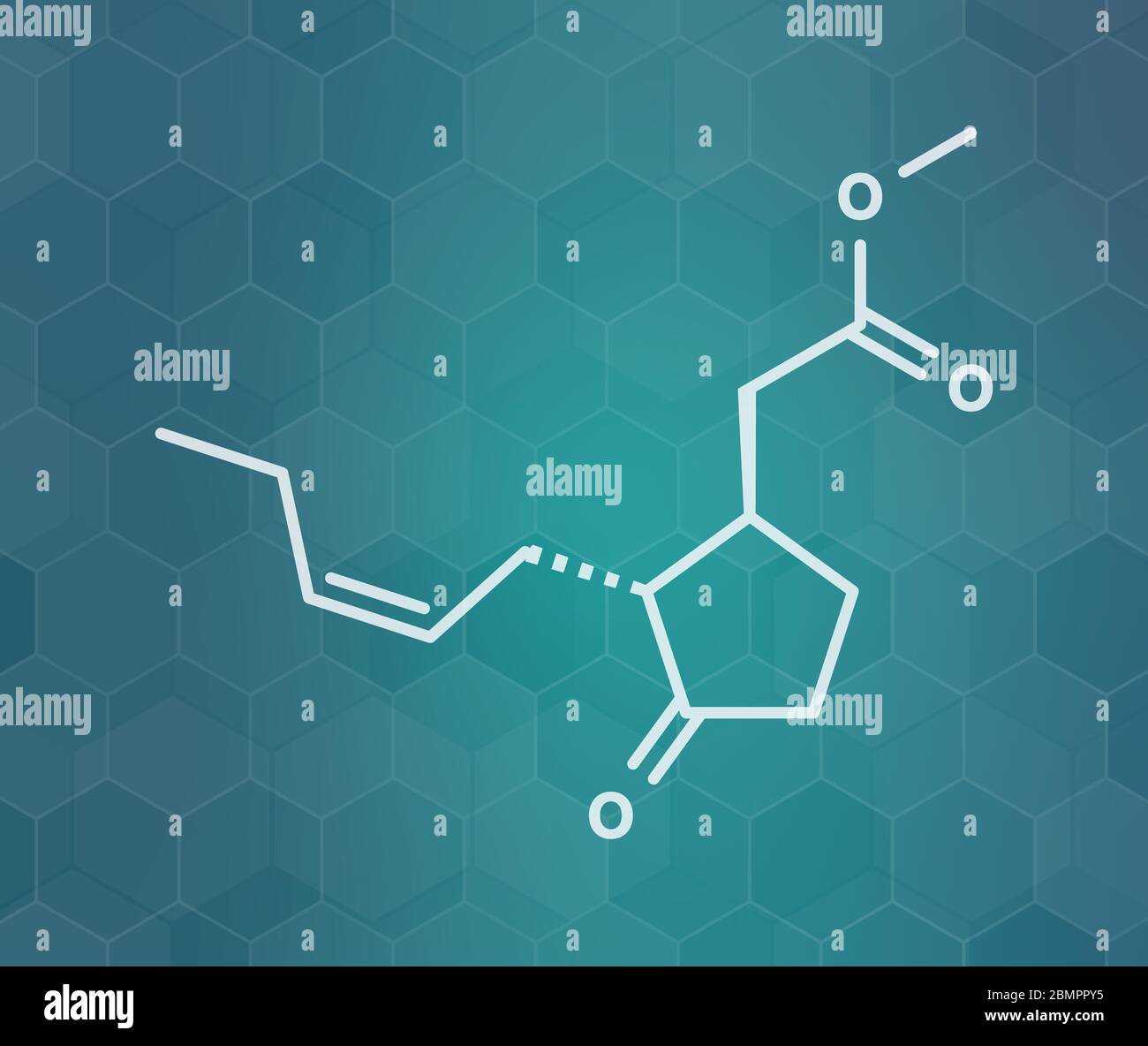 Methyl jasmonate plant stress signal molecule. Skeletal formula Stock ...