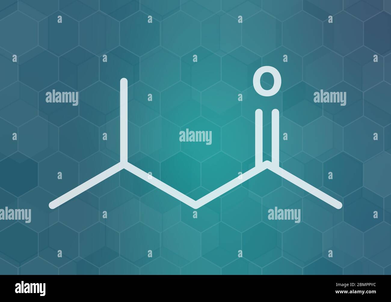 Methyl isobutyl ketone molecule. Used as chemical solvent and to ...