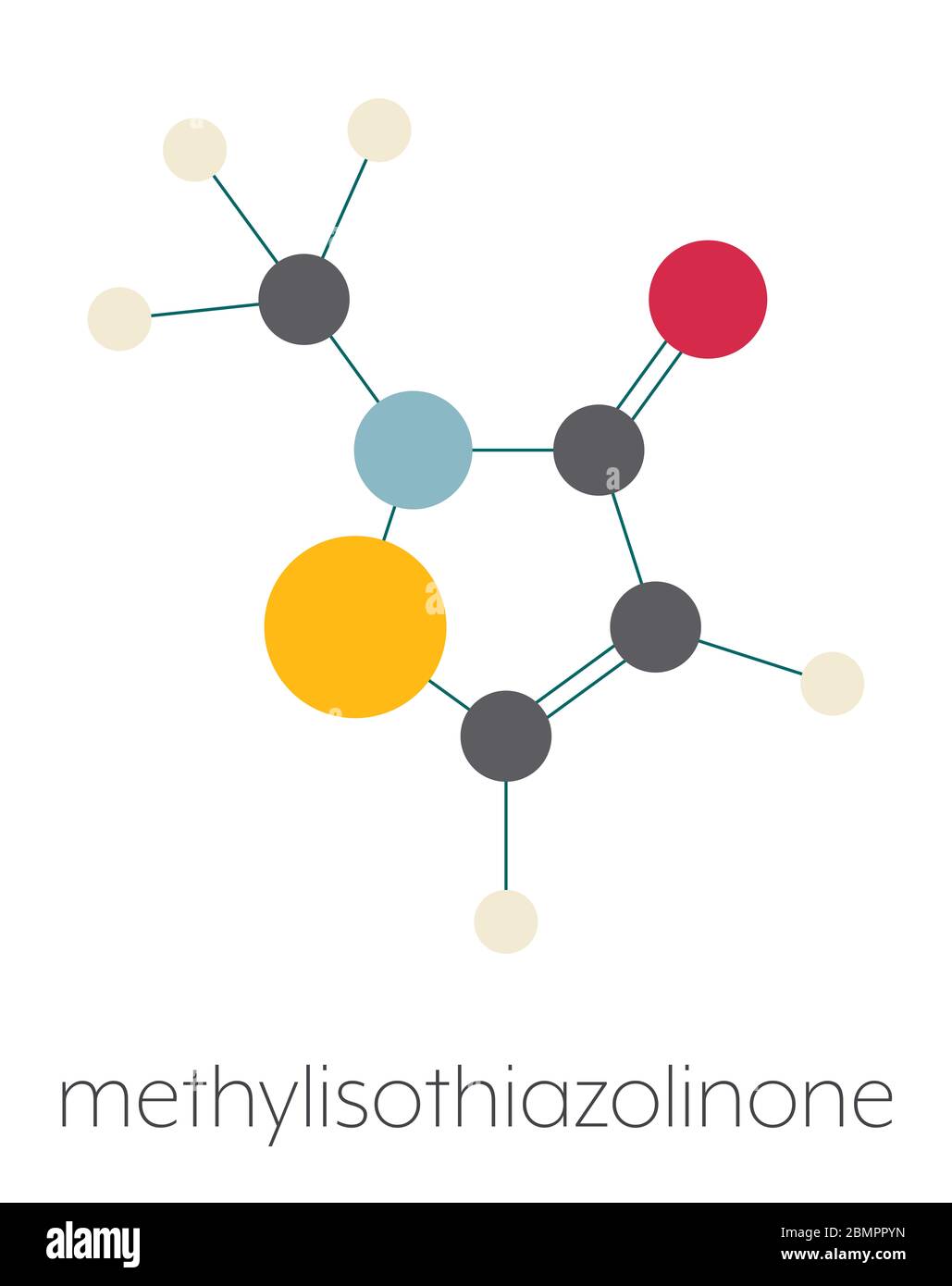 Methylisothiazolinone (MIT, MI) preservative molecule, chemical ...