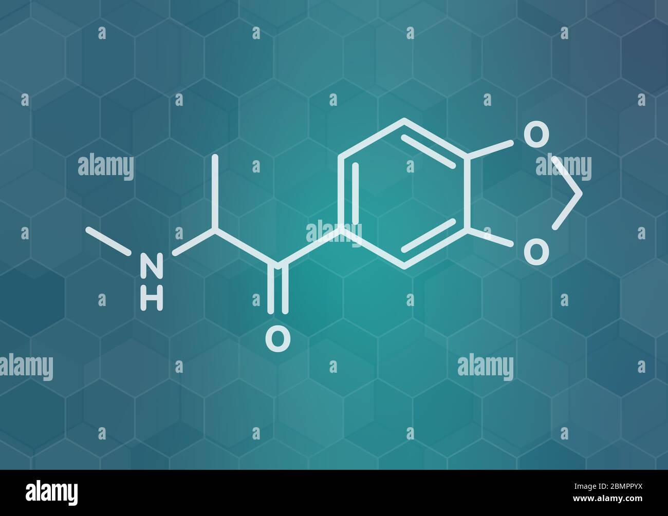 Methylone (bk-MDMA) stimulant molecule. Used as recreational drug ...