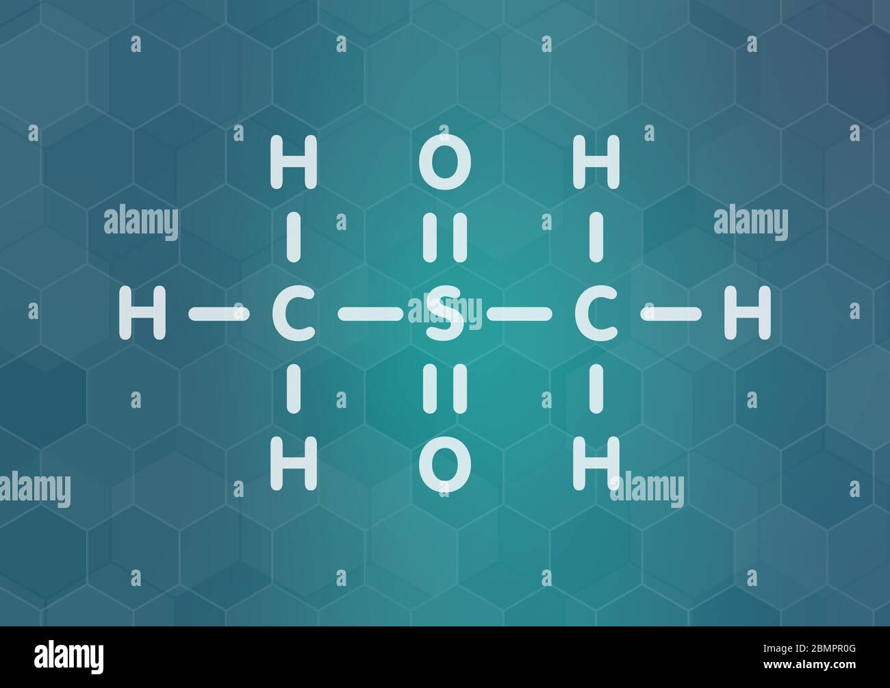 Methylsulfonylmethane (MSM) dietary supplement molecule, chemical ...