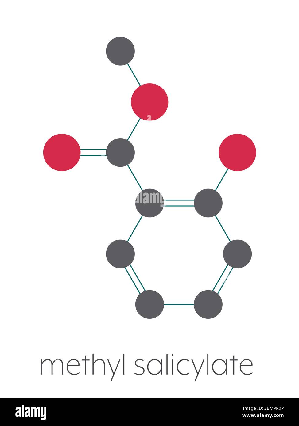 Methyl salicylate (wintergreen oil) molecule. Acts as rubefacient. Used ...