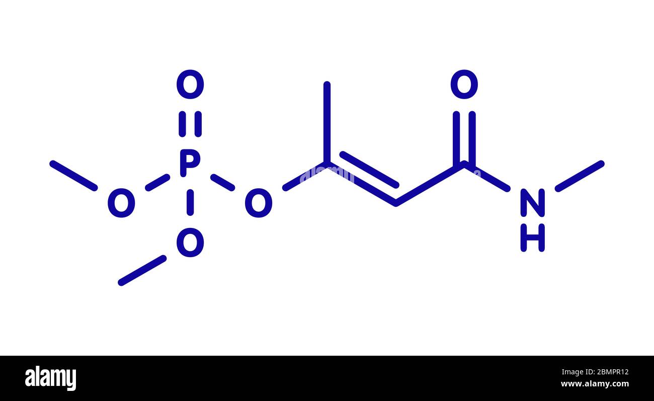 Monocrotophos organophosphate insecticide molecule. Also known to be ...