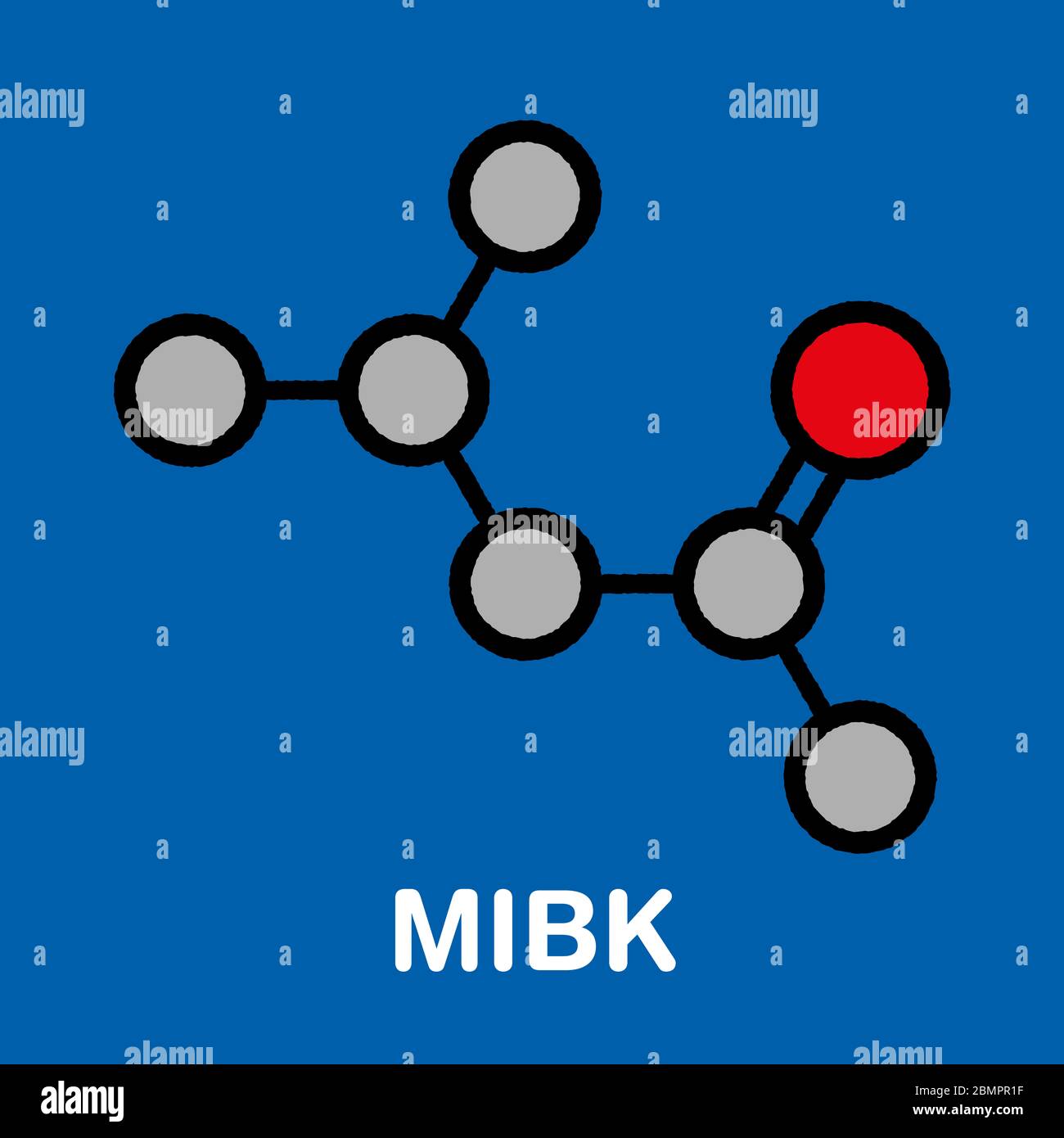 Methyl isobutyl ketone molecule. Used as chemical solvent and to ...