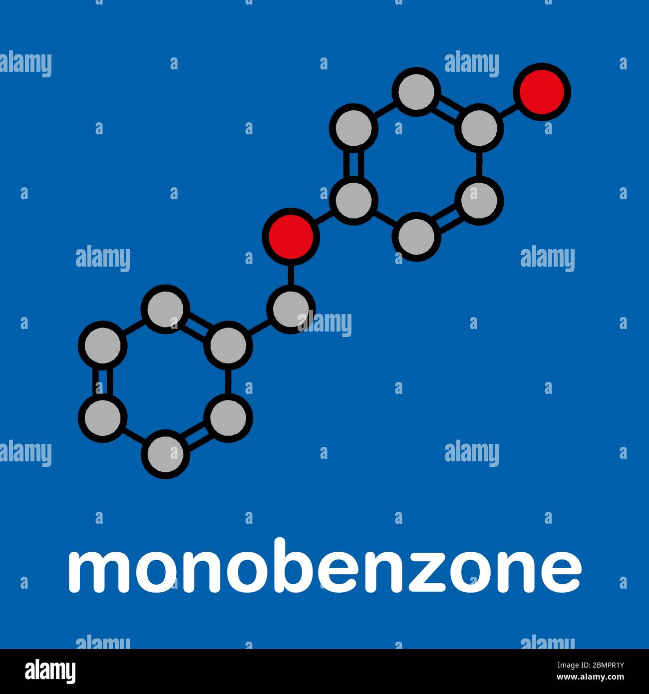 Monobenzone drug molecule. Stylized skeletal formula (chemical ...