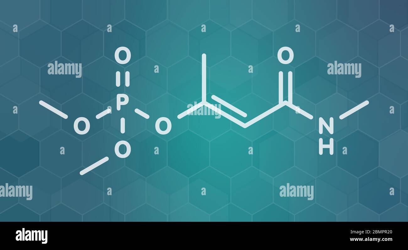 Monocrotophos organophosphate insecticide molecule. Also known to be ...