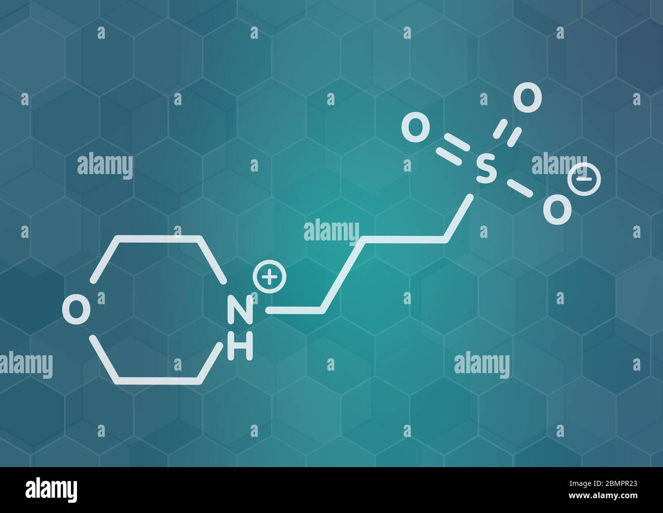 MOPS buffering agent molecule. Skeletal formula Stock Photo - Alamy