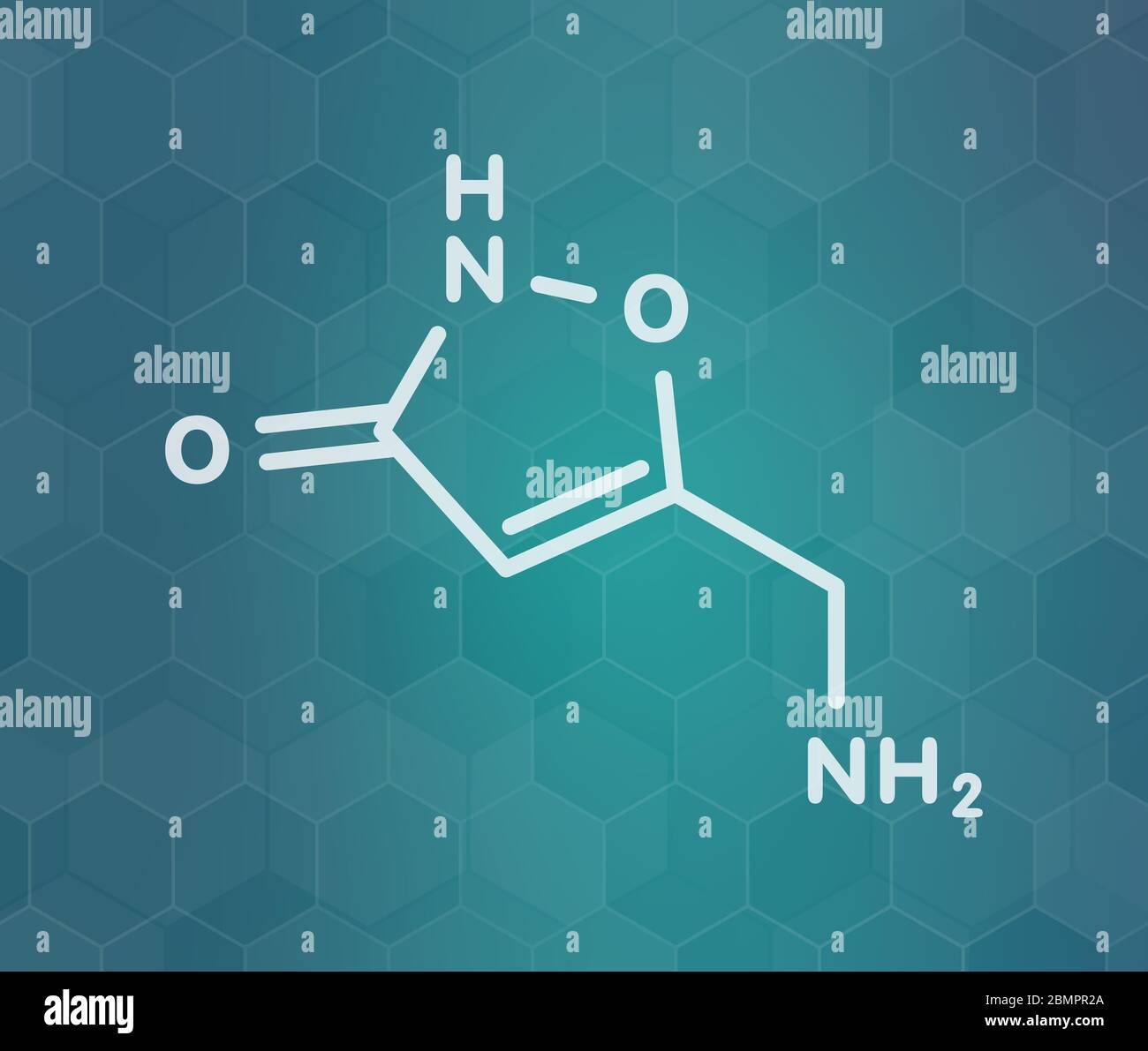 Muscimol (agarin, pantherine) molecule. Main psychoactive component of ...