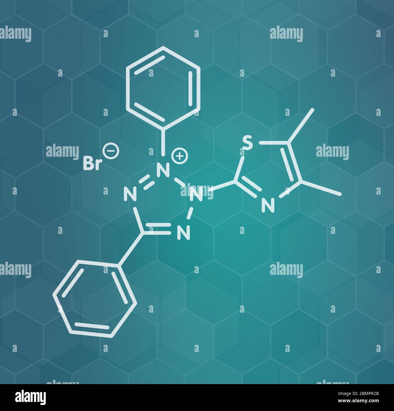 MTT yellow tetrazole dye molecule. Used in MTT assay, used to measure ...