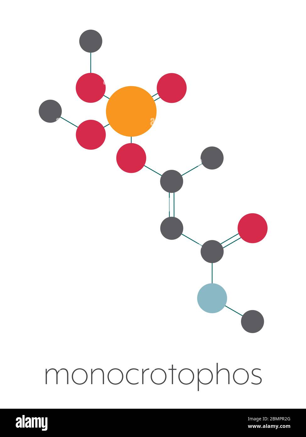 Monocrotophos organophosphate insecticide molecule. Also known to be ...