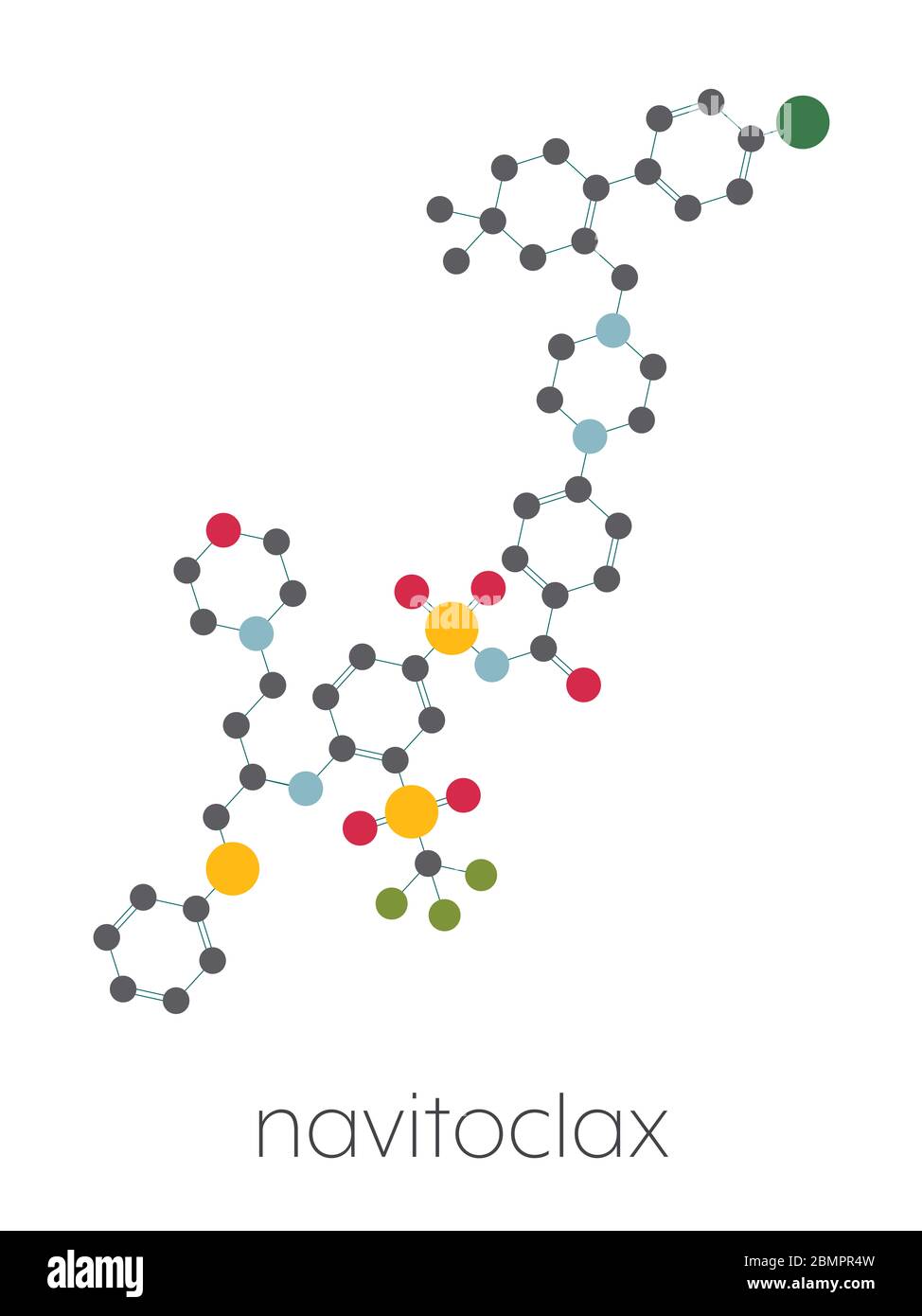 Navitoclax drug molecule. Stylized skeletal formula (chemical structure ...