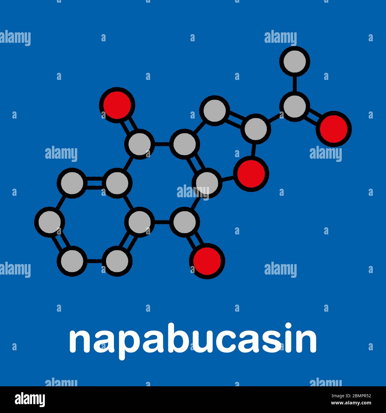 Napabucasin cancer drug molecule. Stylized skeletal formula (chemical ...