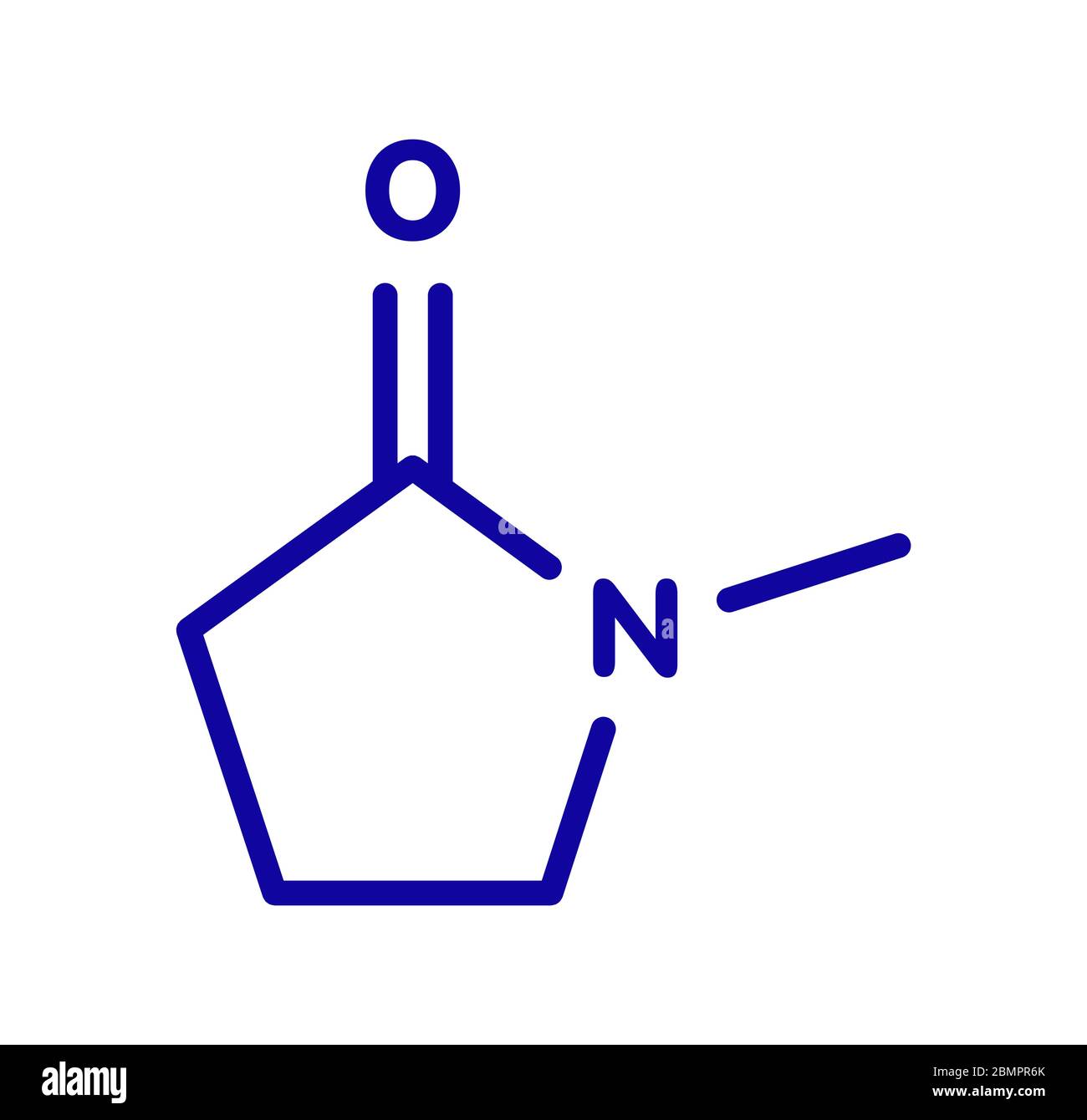 N-methyl-2-pyrrolidone (NMP) chemical solvent molecule. Skeletal ...