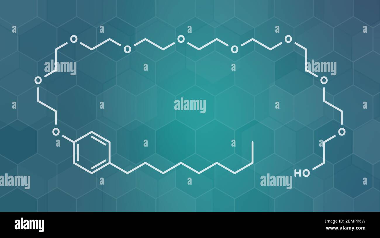 Nonoxynol-9 spermicide molecule. Skeletal formula Stock Photo - Alamy