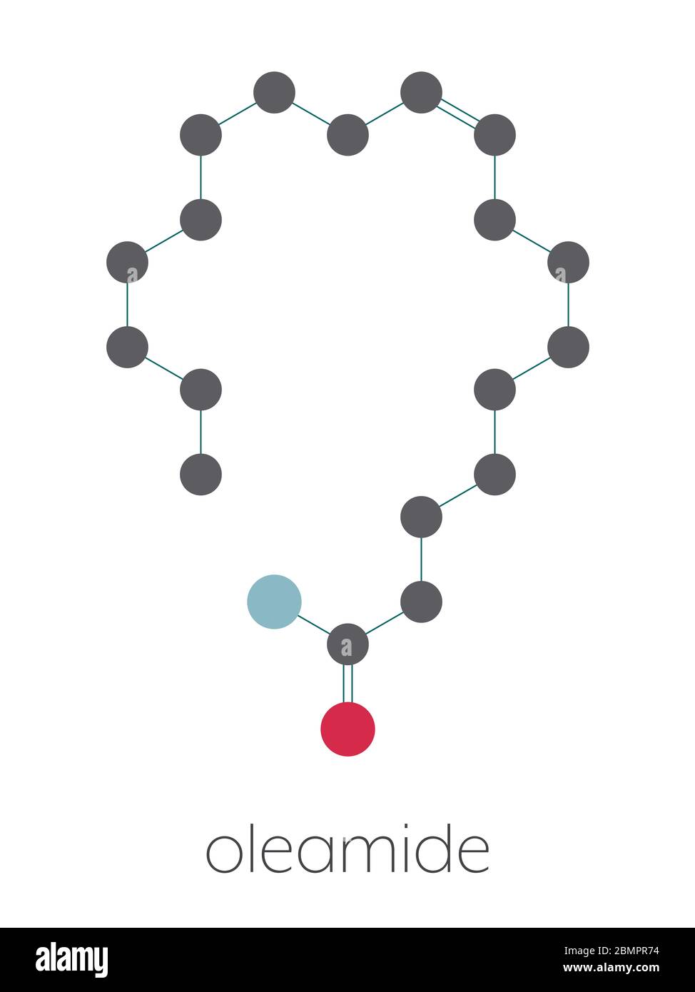 Oleamide molecule. Stylized skeletal formula (chemical structure ...