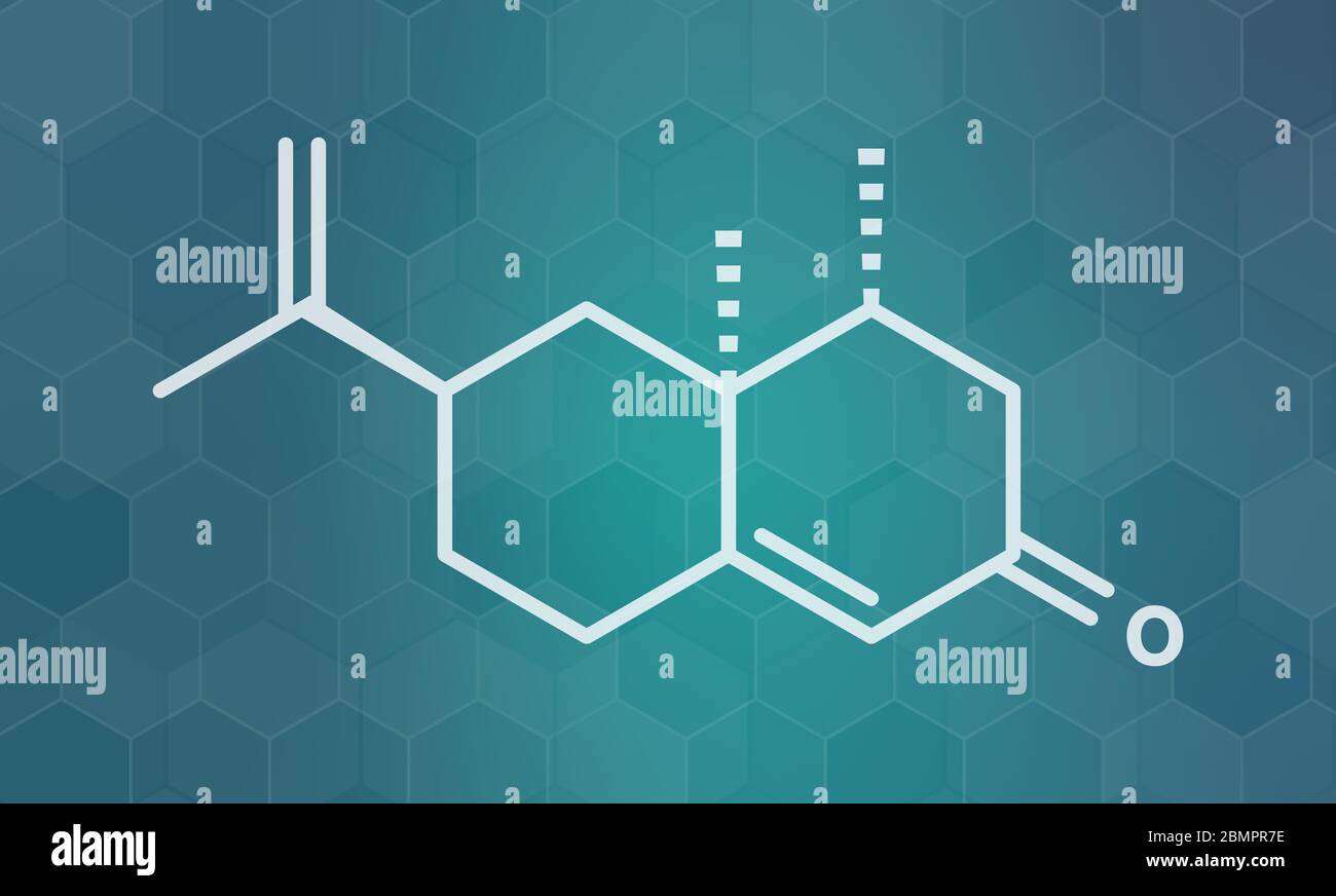 Nootkatone natural insect repellent molecule. Present in grapefruit ...
