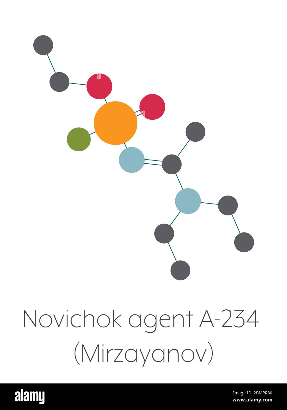 Novichok agent A-234 molecule, chemical structure as proposed by ...