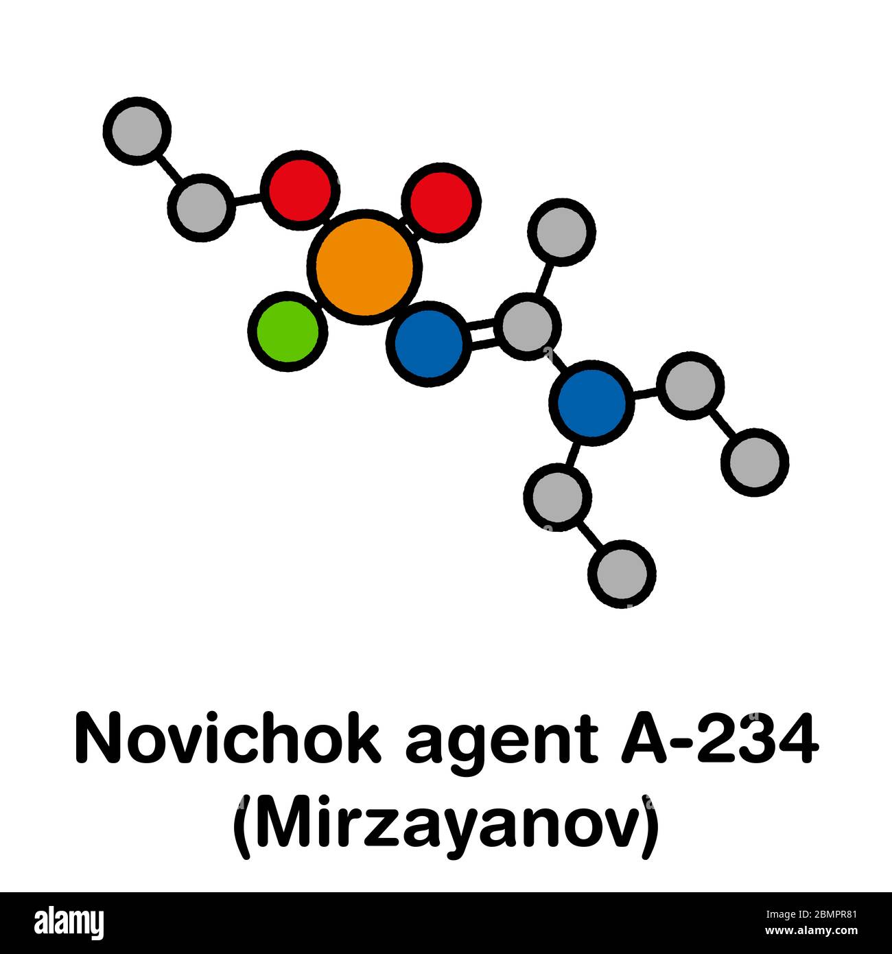 Novichok agent A-234 molecule, chemical structure as proposed by ...