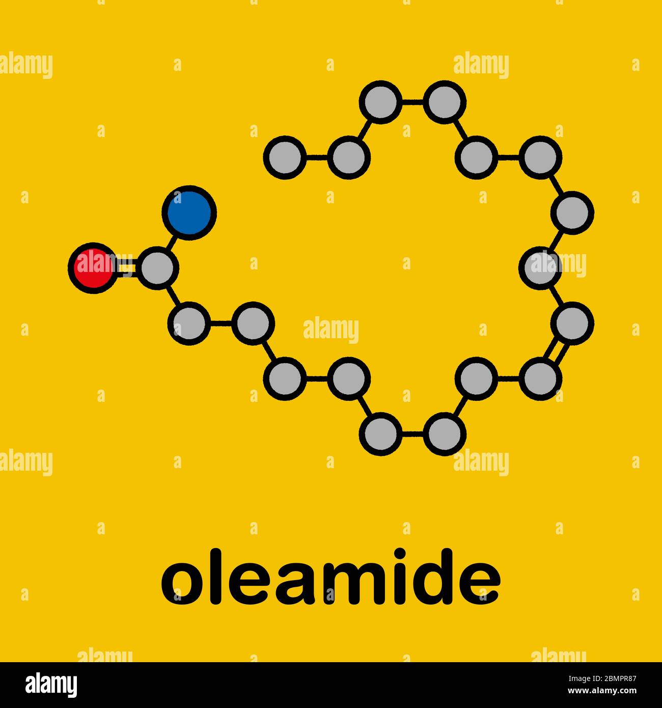 Oleamide molecule. Stylized skeletal formula (chemical structure ...