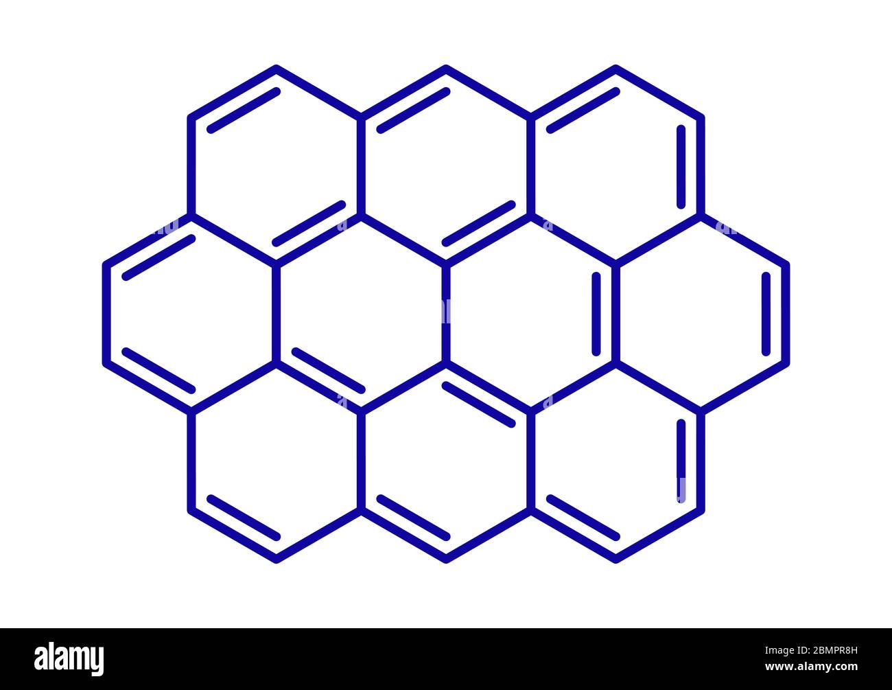 Ovalene polycyclic aromatic hydrocarbon molecule. Skeletal formula ...