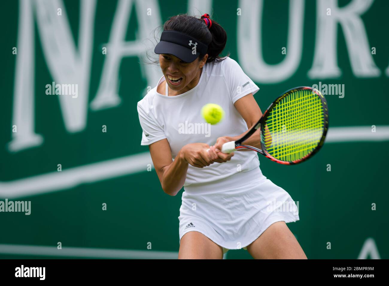 Su-Wei Hsieh of Chinese Taipeh in action during her first-round match ...