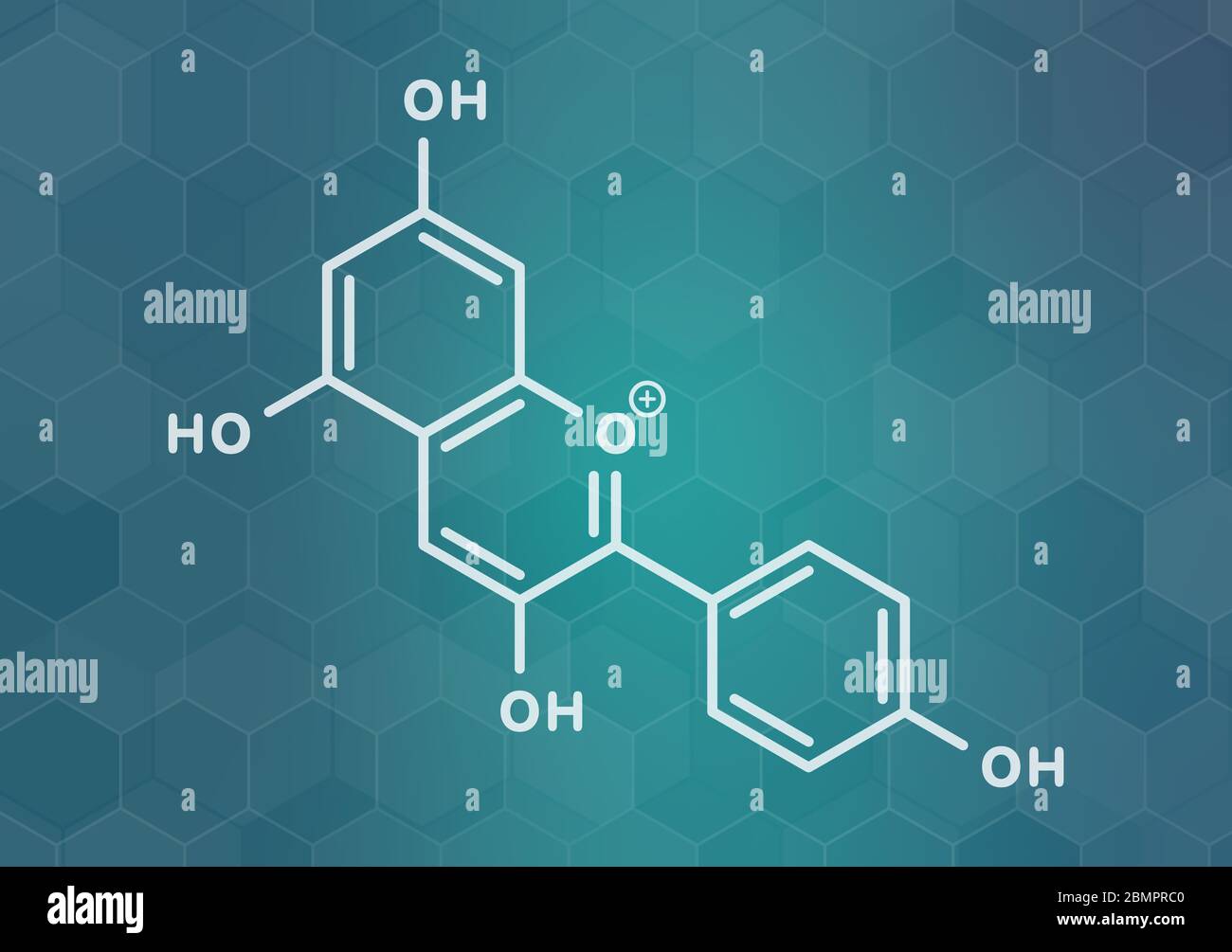 Pelargonidin pigment molecule. Skeletal formula Stock Photo - Alamy
