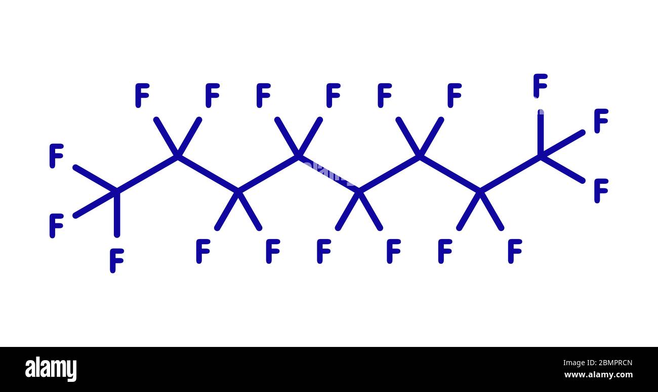 Perfluorooctane molecule. Skeletal formula Stock Photo - Alamy