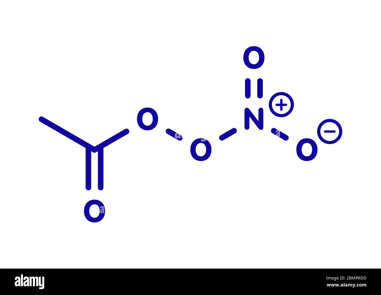 Peroxyacetyl nitrate (PAN) pollutant molecule. Secondary pollutant ...