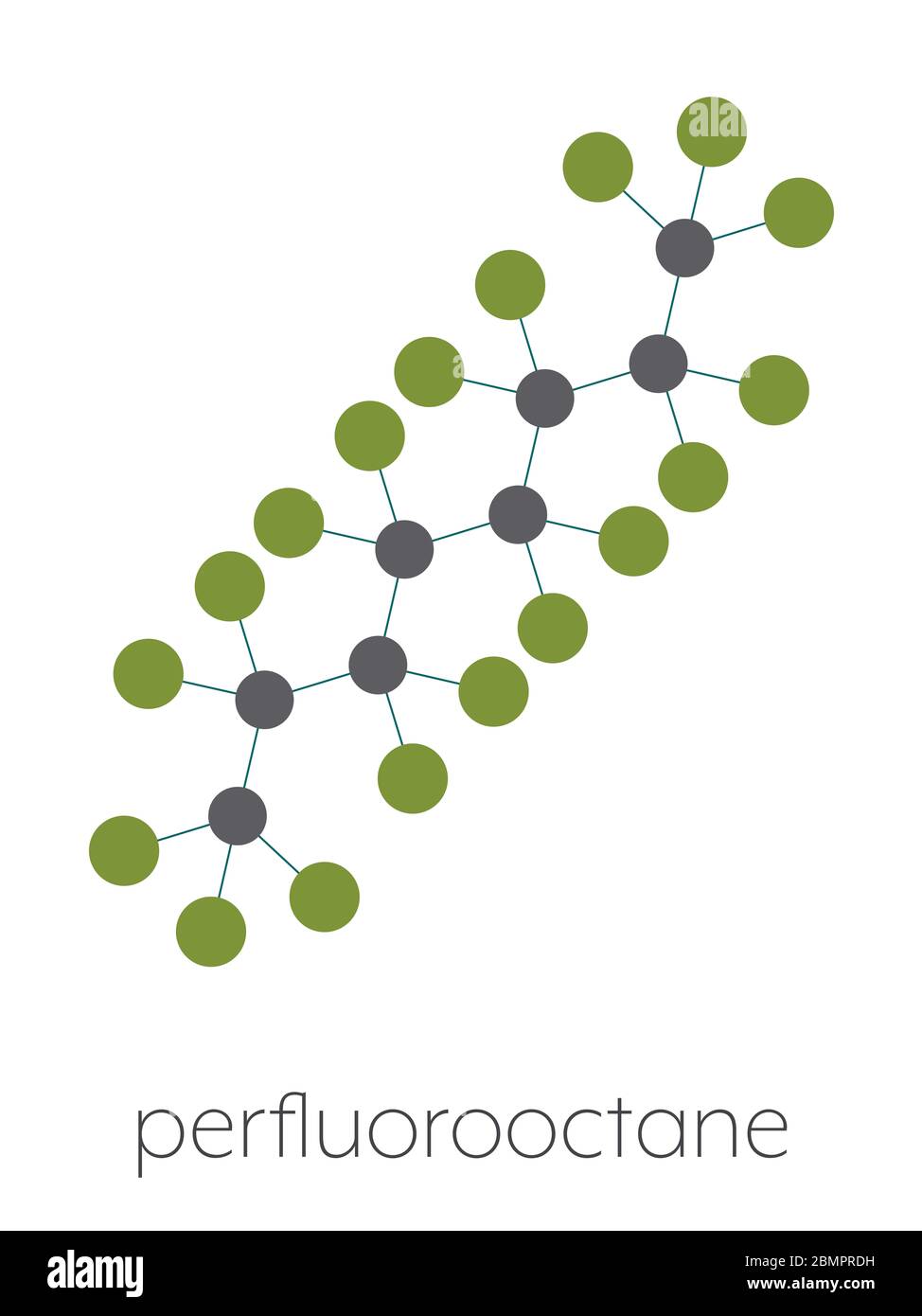 Perfluorooctane molecule. Stylized skeletal formula (chemical structure ...