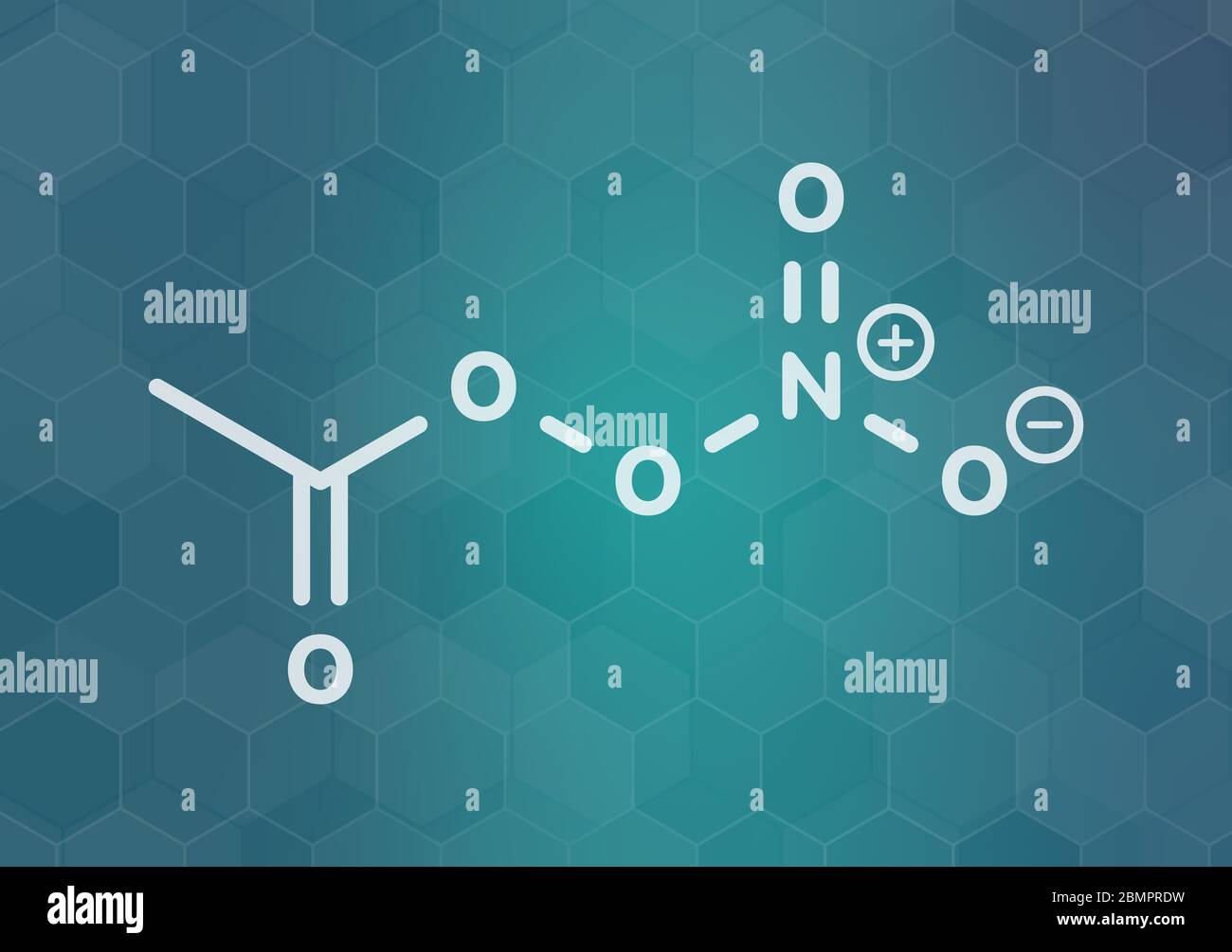 Peroxyacetyl nitrate (PAN) pollutant molecule. Secondary pollutant ...