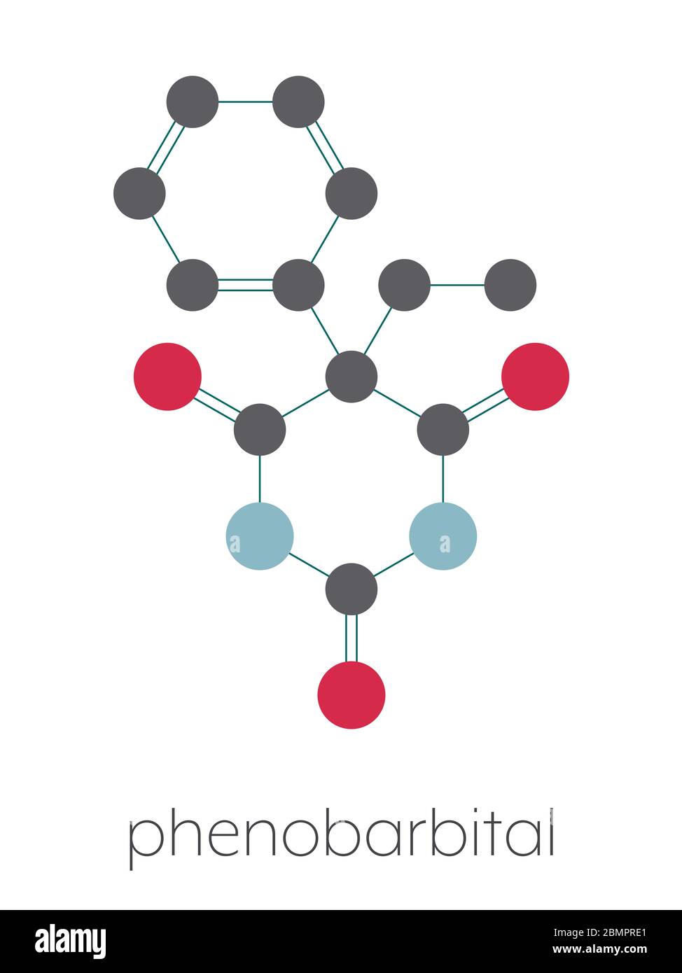 Phenobarbital barbiturate anticonvulsant (epilepsy drug), chemical ...
