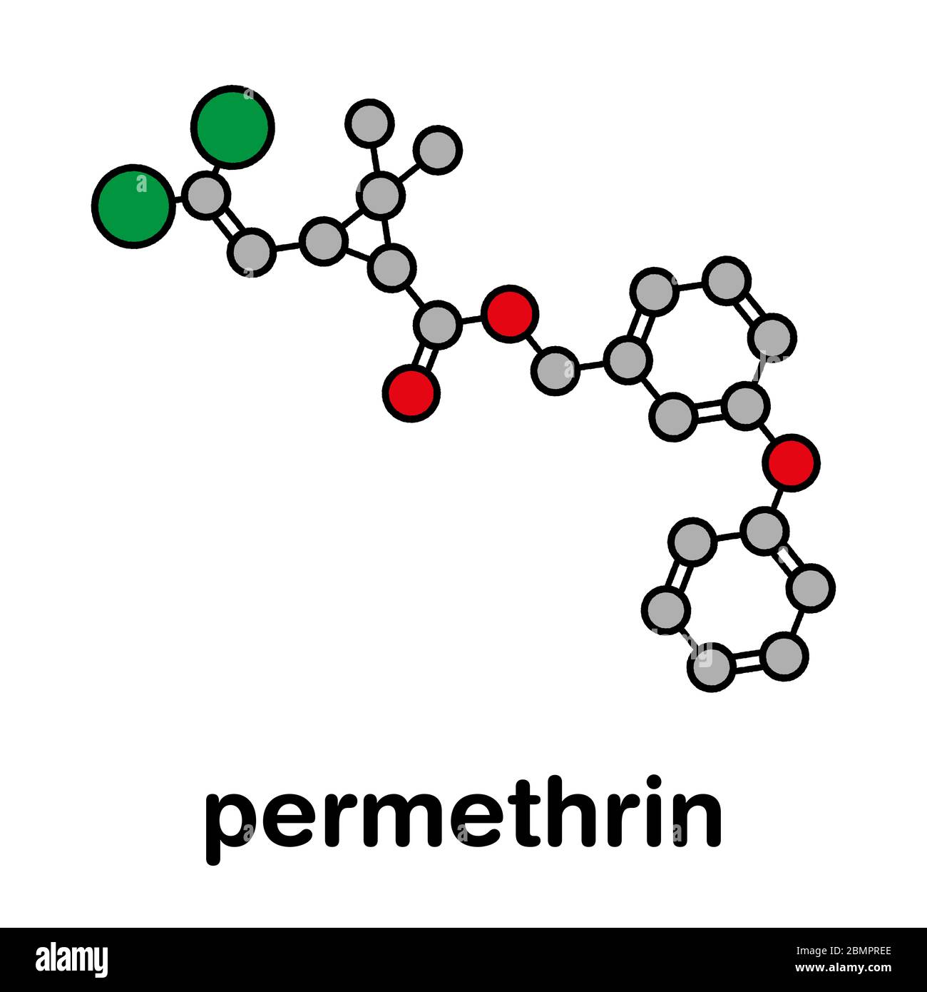 Permethrin pyrethroid insecticide. Used to treat scabies and head lice ...