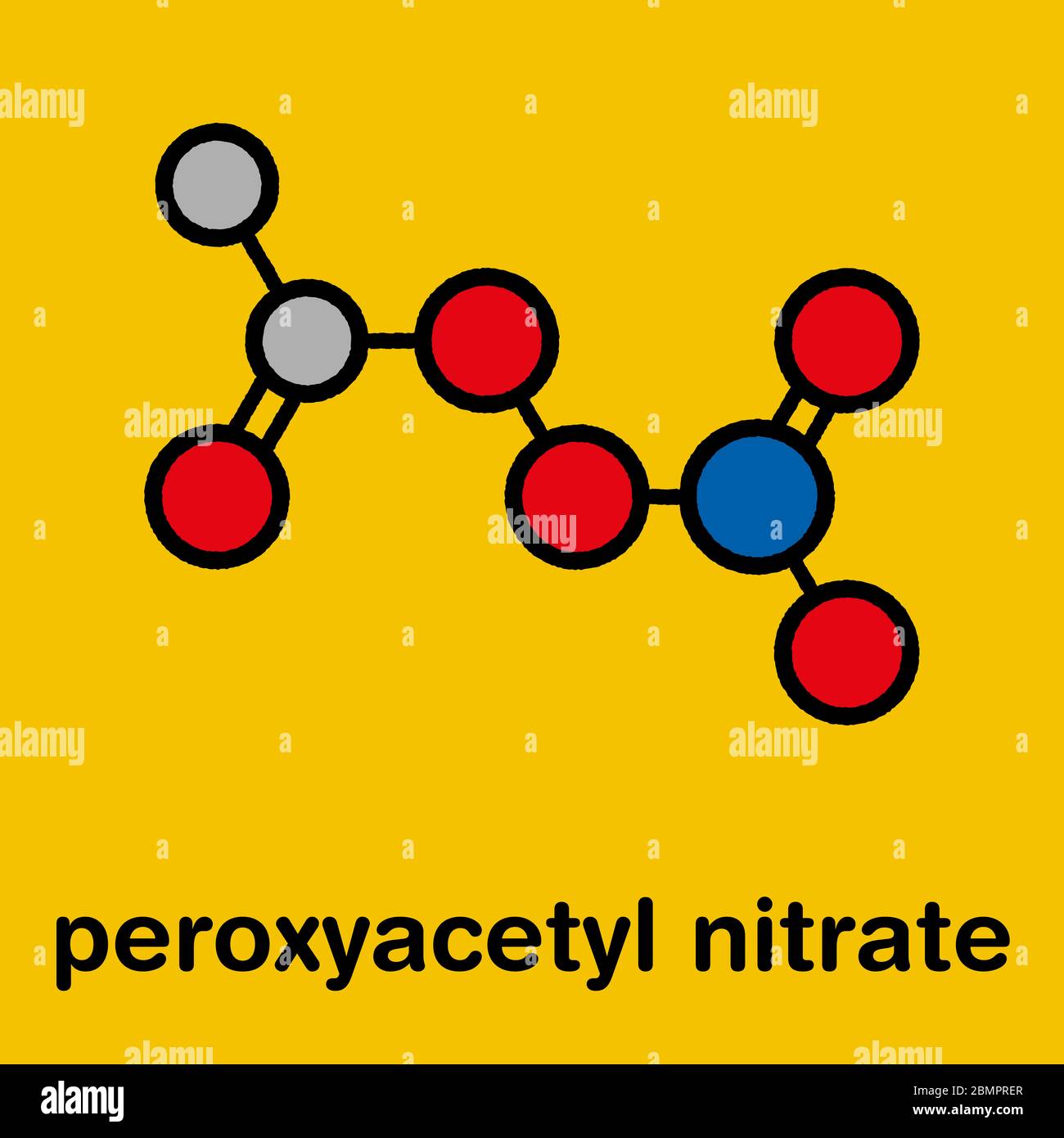 Peroxyacetyl nitrate (PAN) pollutant molecule. Secondary pollutant ...