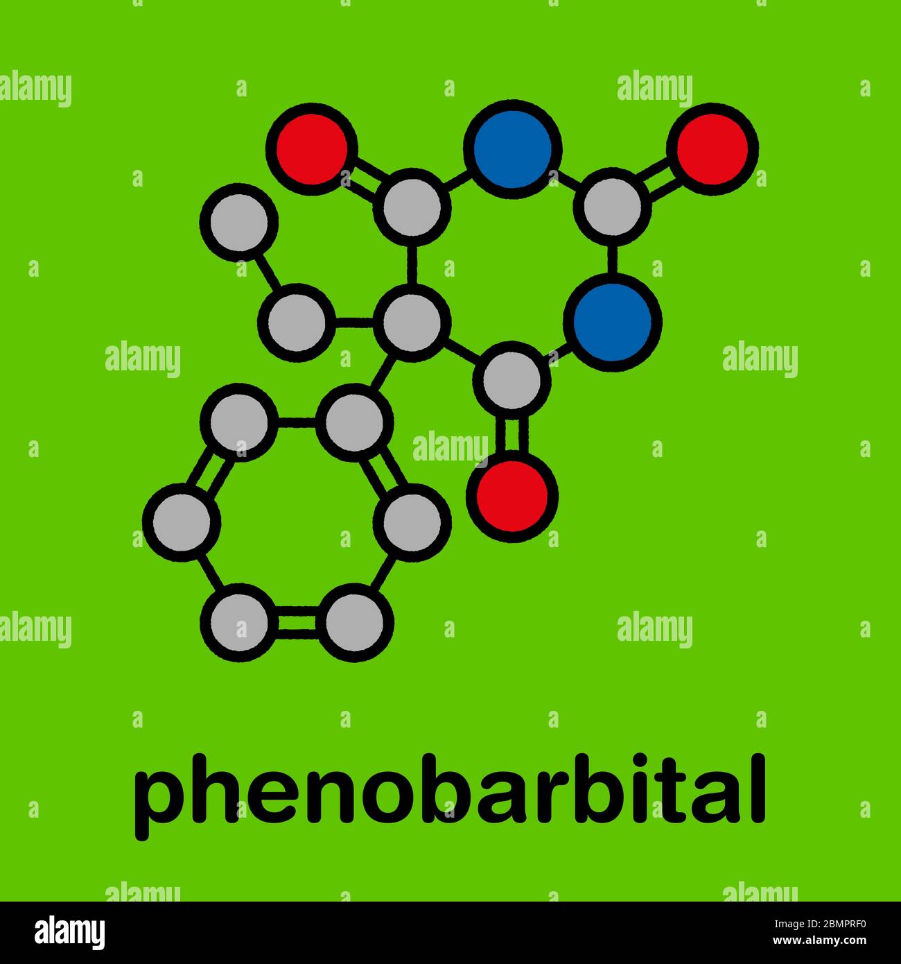Phenobarbital barbiturate anticonvulsant (epilepsy drug), chemical ...