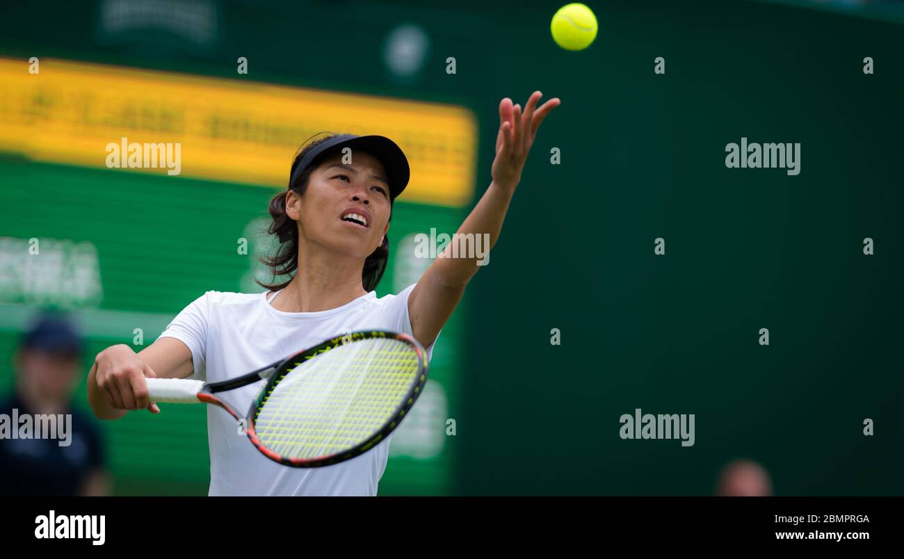 Su-Wei Hsieh of Chinese Taipeh in action during her first-round match ...