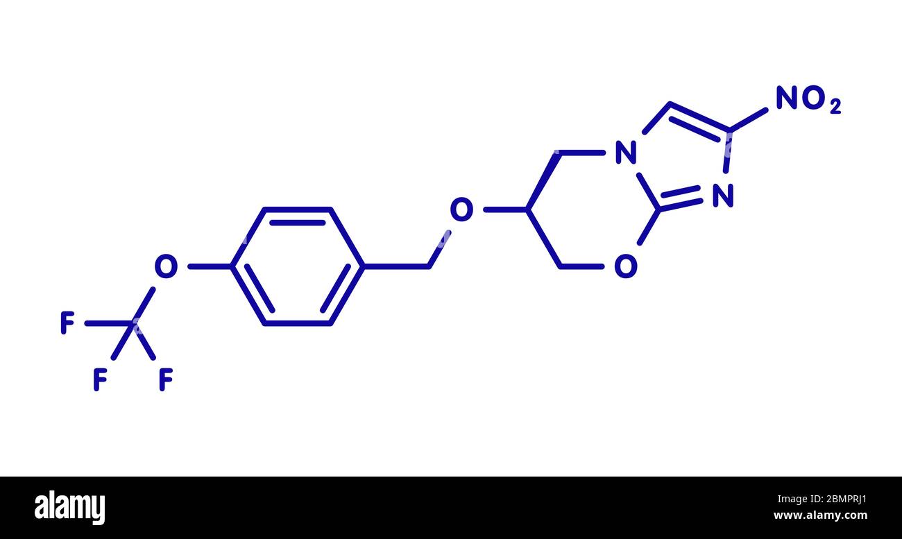Pretomanid tuberculosis drug molecule. Skeletal formula Stock Photo - Alamy