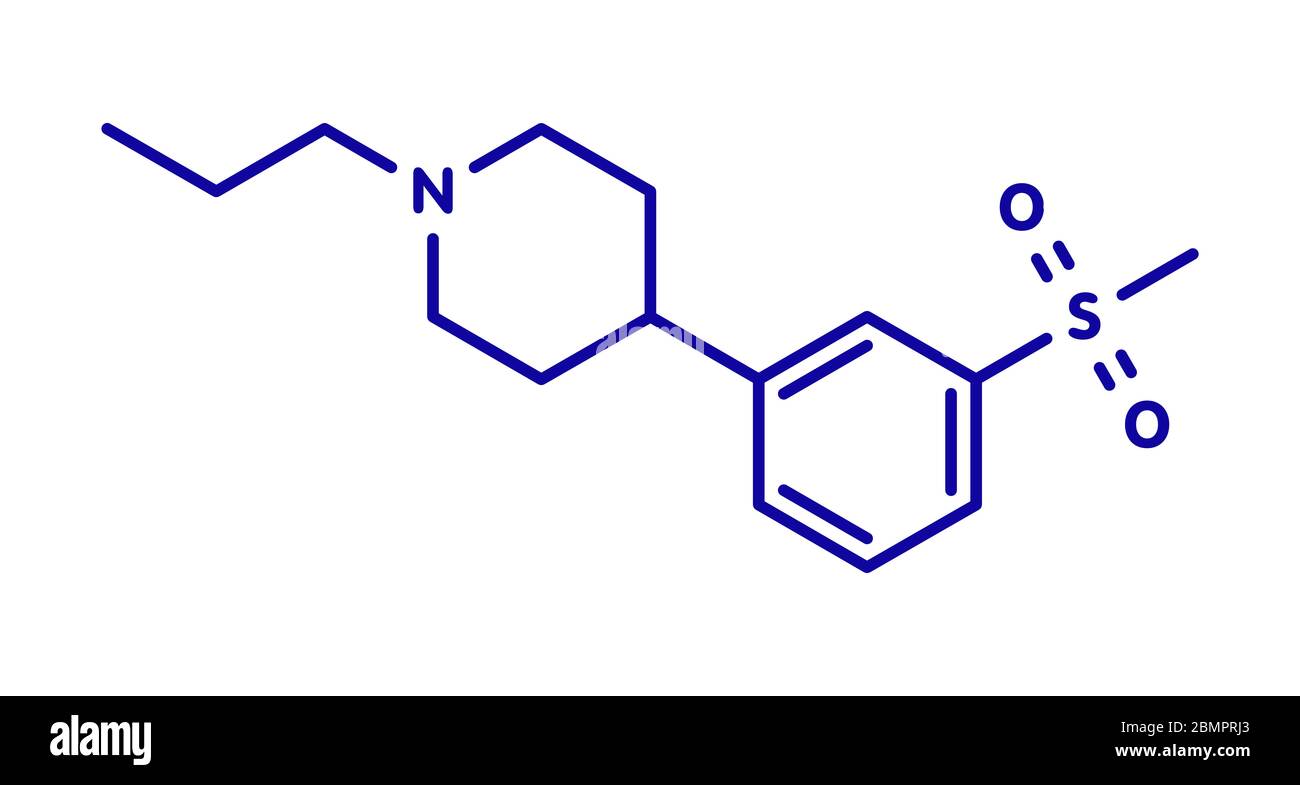 Pridopidine drug molecule. Skeletal formula Stock Photo - Alamy