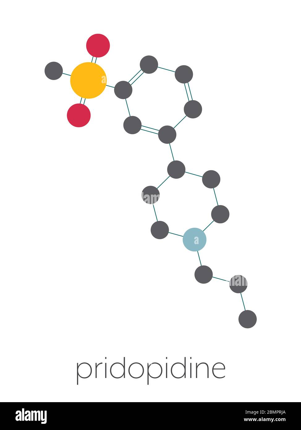 Pridopidine drug molecule. Stylized skeletal formula (chemical ...