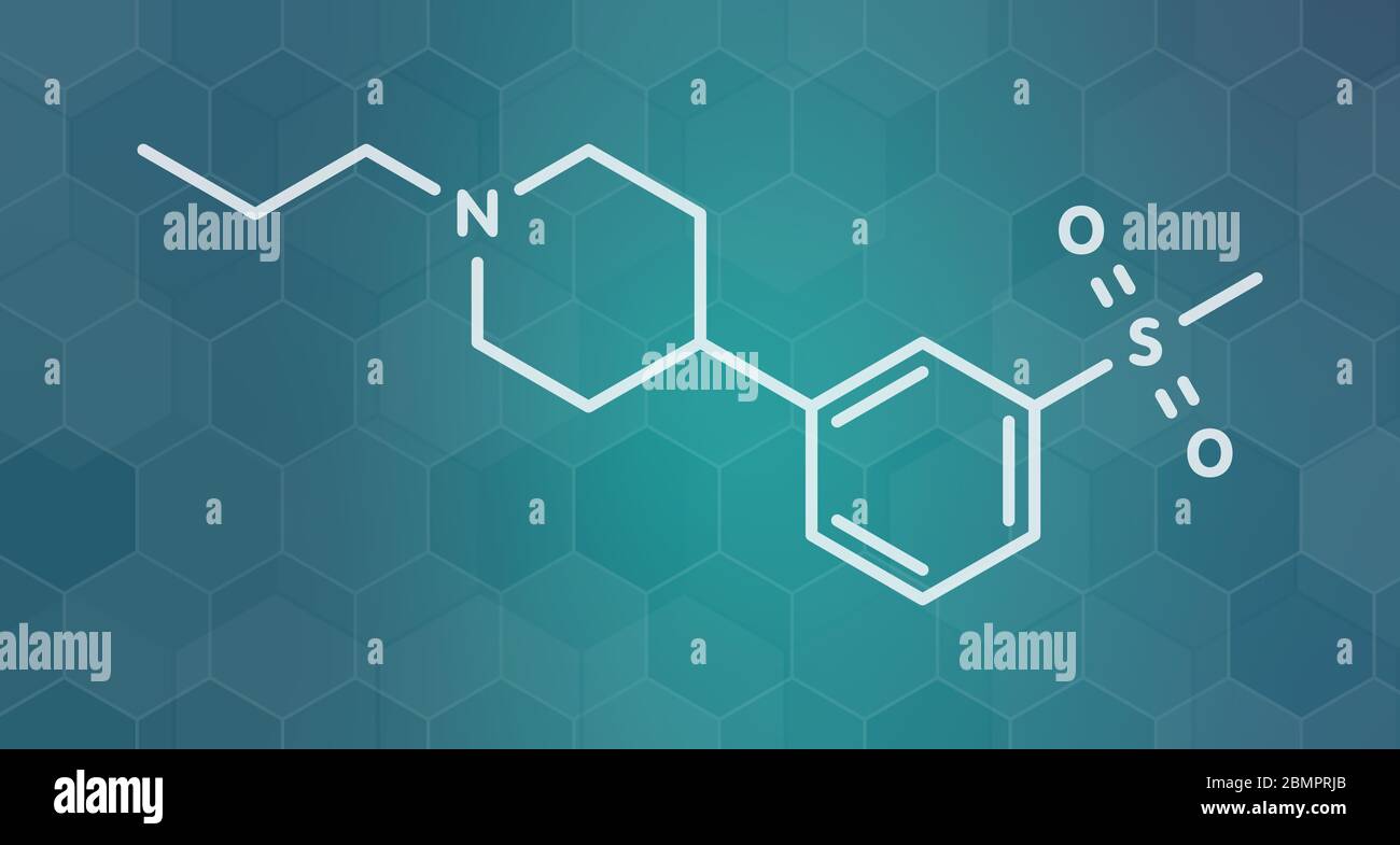 Pridopidine drug molecule. Skeletal formula Stock Photo - Alamy