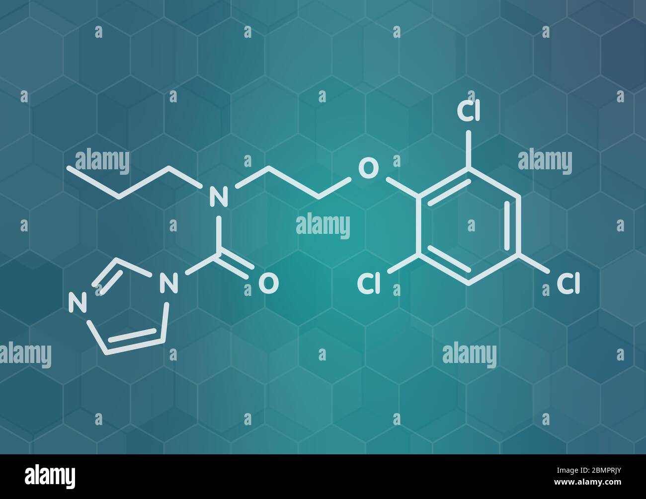 Prochloraz fungicide molecule. Skeletal formula Stock Photo - Alamy