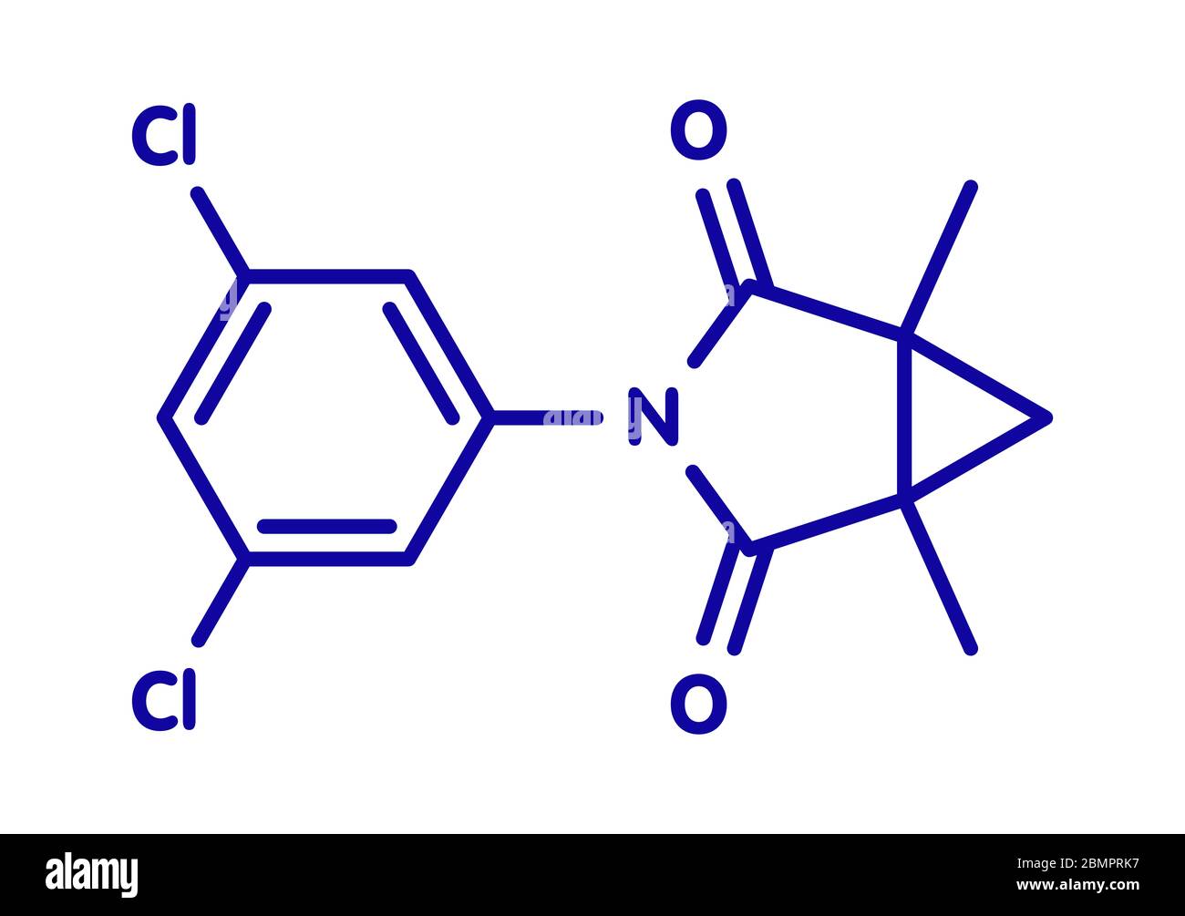 Procymidone pesticide molecule. Skeletal formula Stock Photo - Alamy