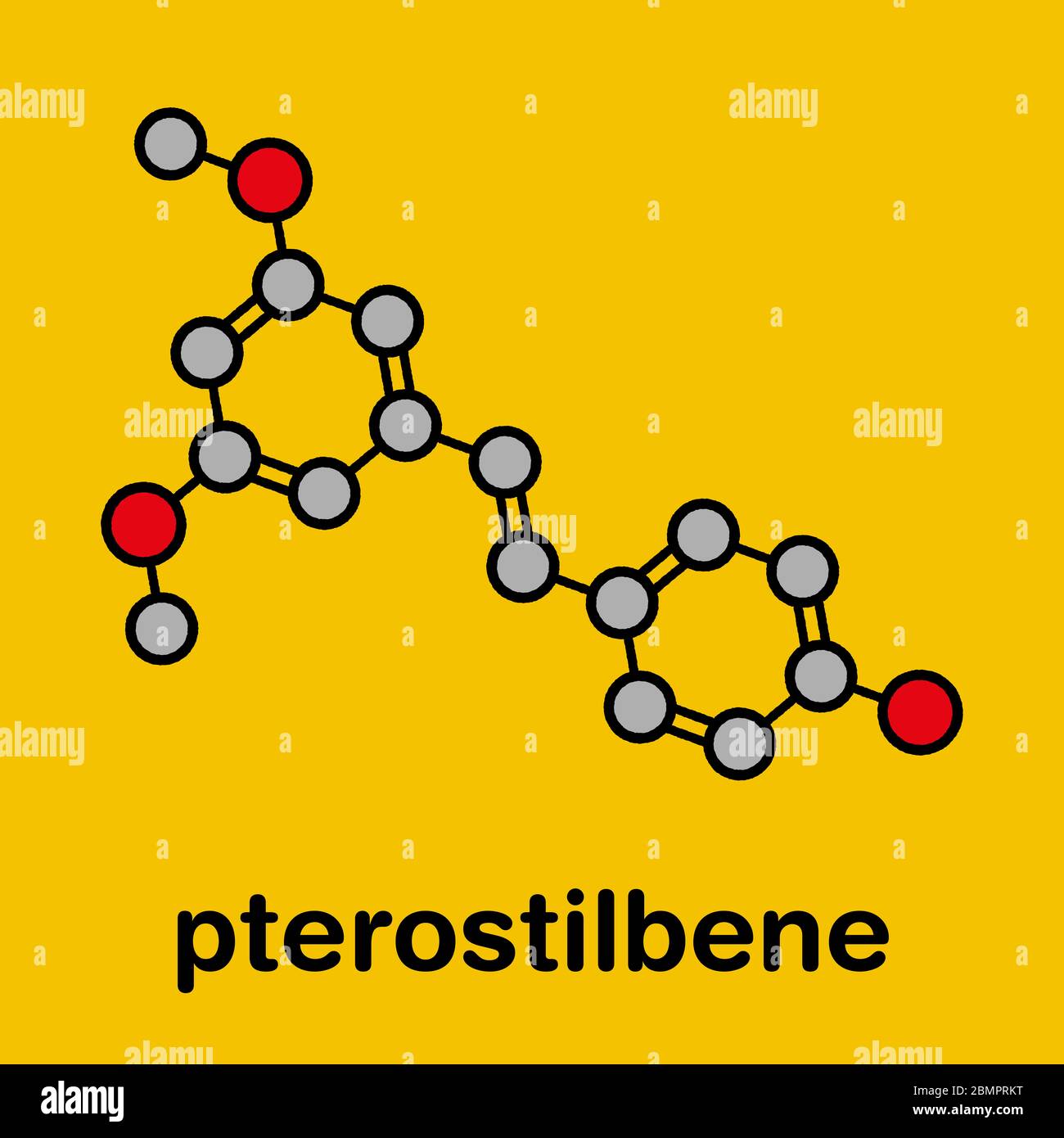 Pterostilbene molecule. Stylized skeletal formula (chemical structure ...