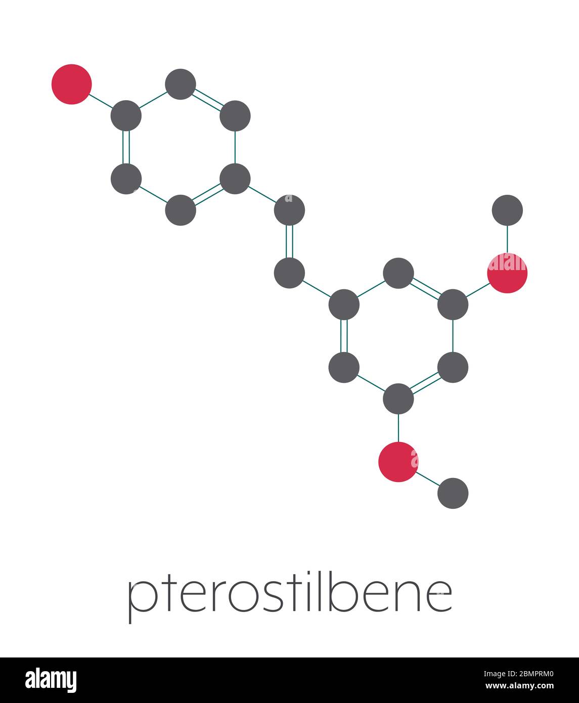 Pterostilbene molecule. Stylized skeletal formula (chemical structure ...
