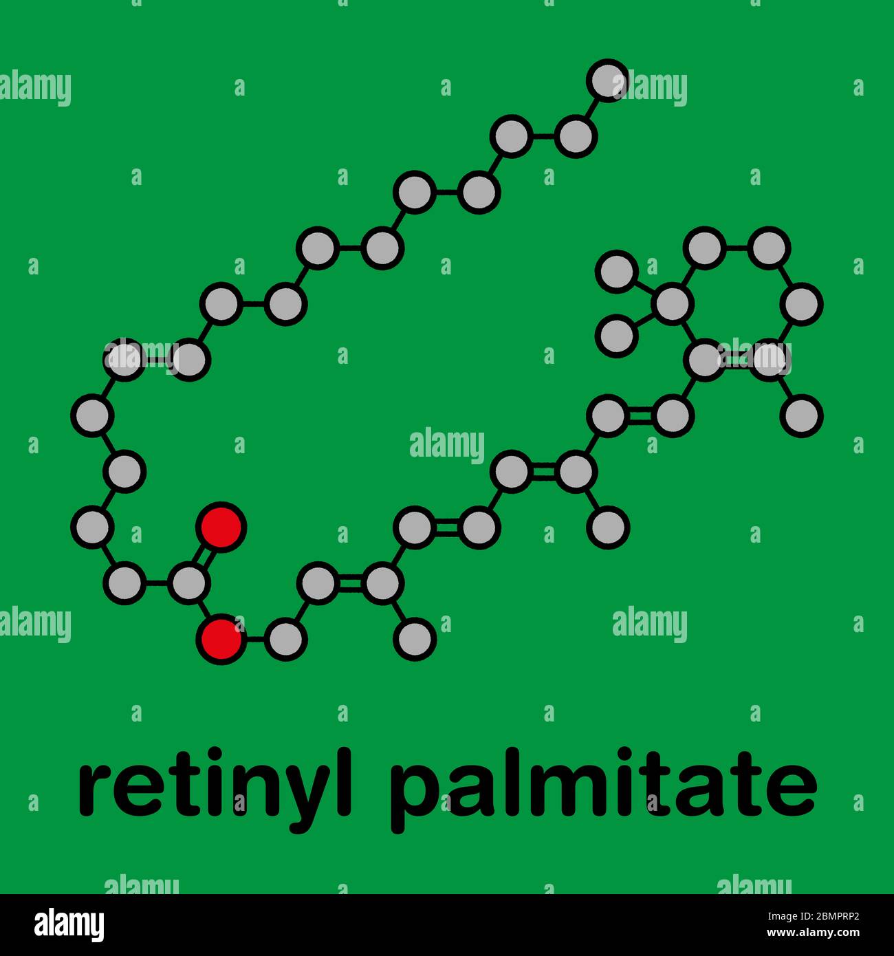 Retinyl palmitate vitamin supplement molecule. Ester of vitamin A ...