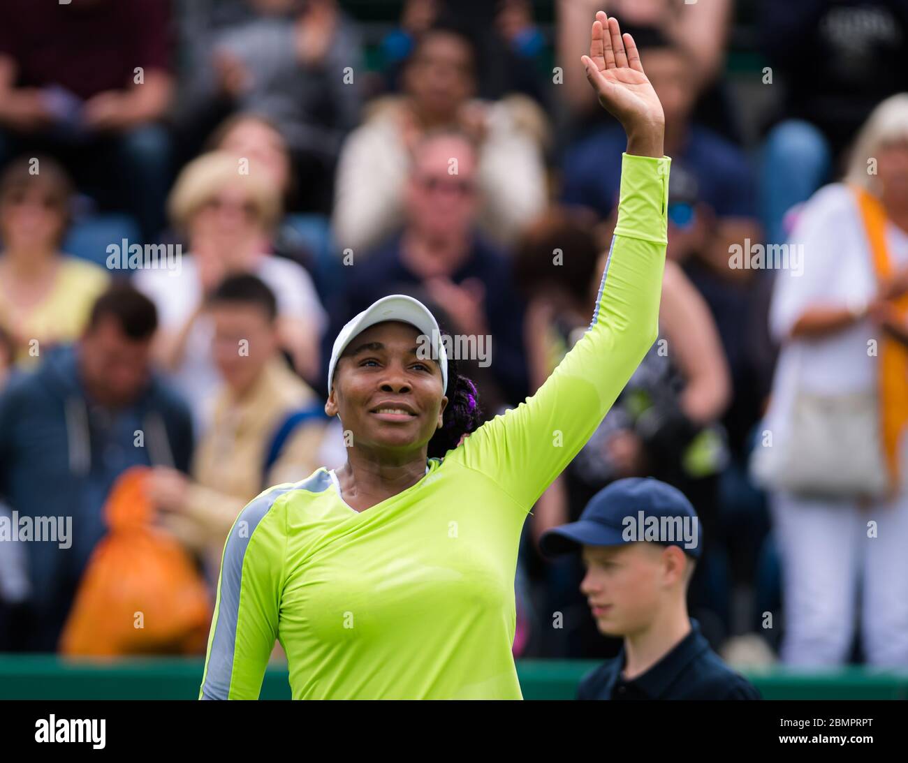 Venus Williams of the United States in action during her first-round ...